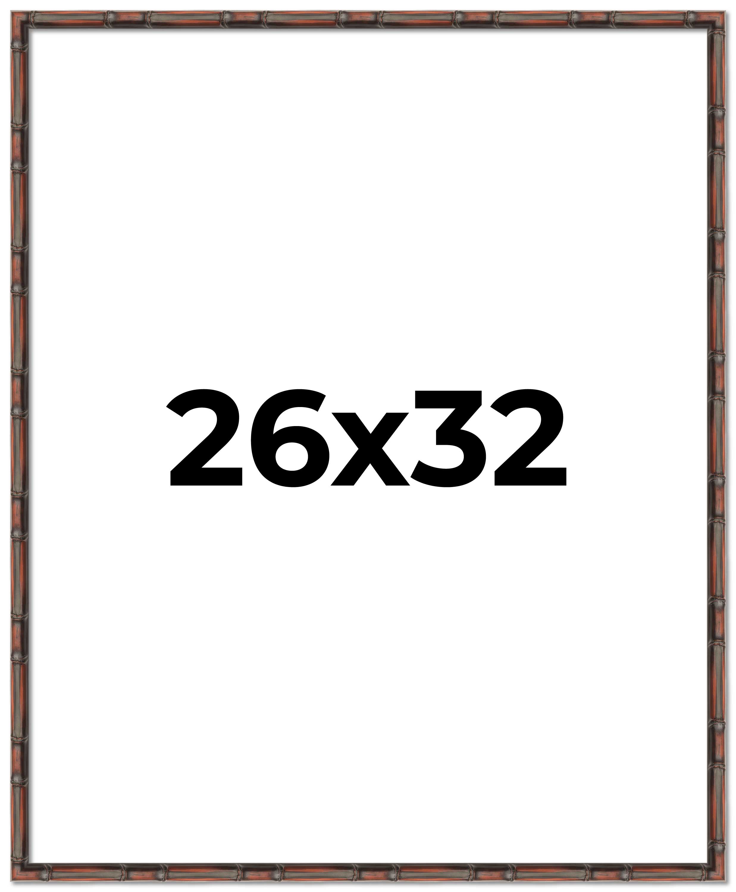 26x32 Frame Brown Bamboo with Dark Coffee/Walnut Finish | Solid Wood ...