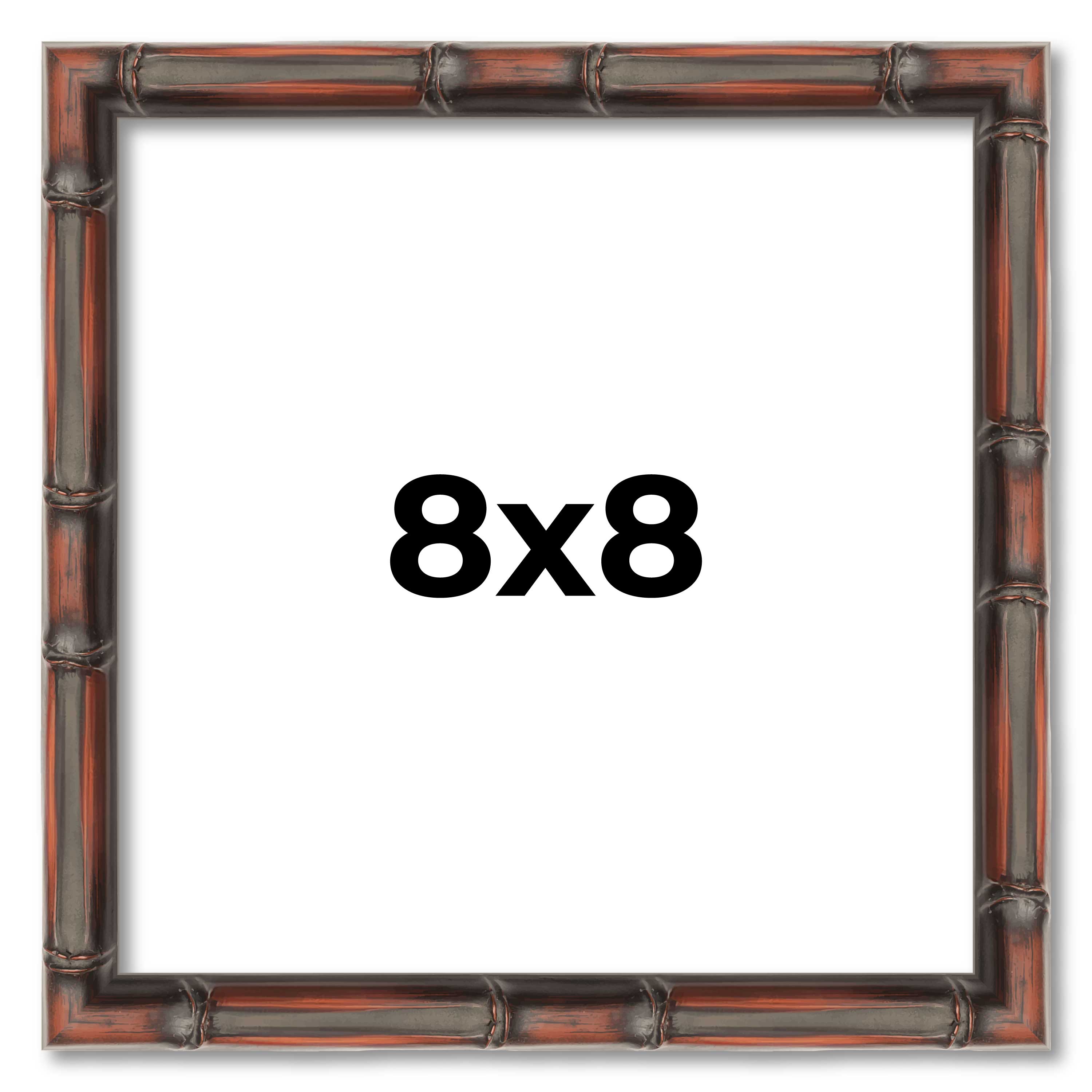8x8 Frame Brown Bamboo with Dark Coffee/Walnut Finish | Solid Wood ...