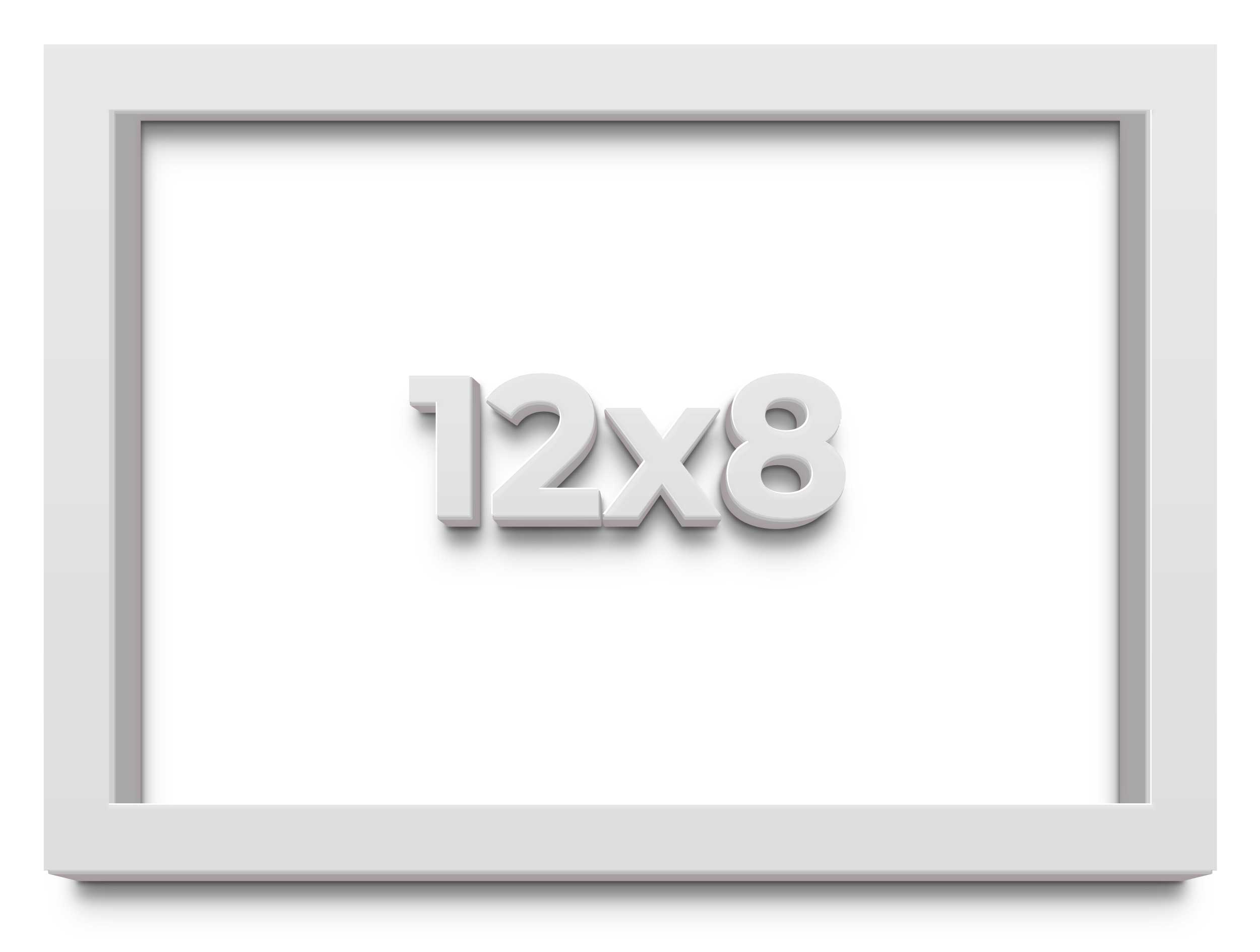 12x8 Shadow Box Frame White | 2 Inches Deep Real Wood Contemporary ...