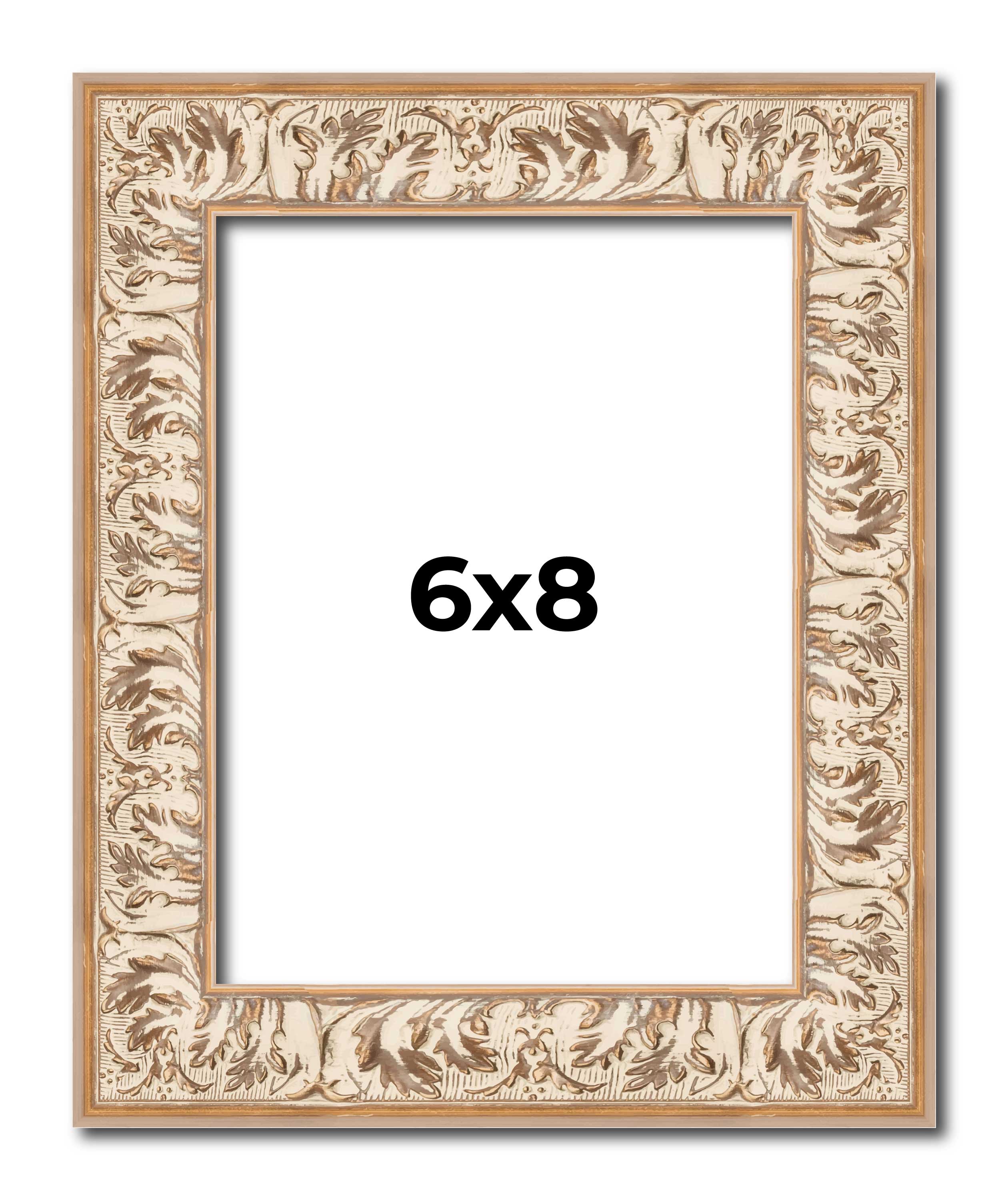 6x8 Frame White Real Wood Picture Frame Width 1.5 inches | Interior ...