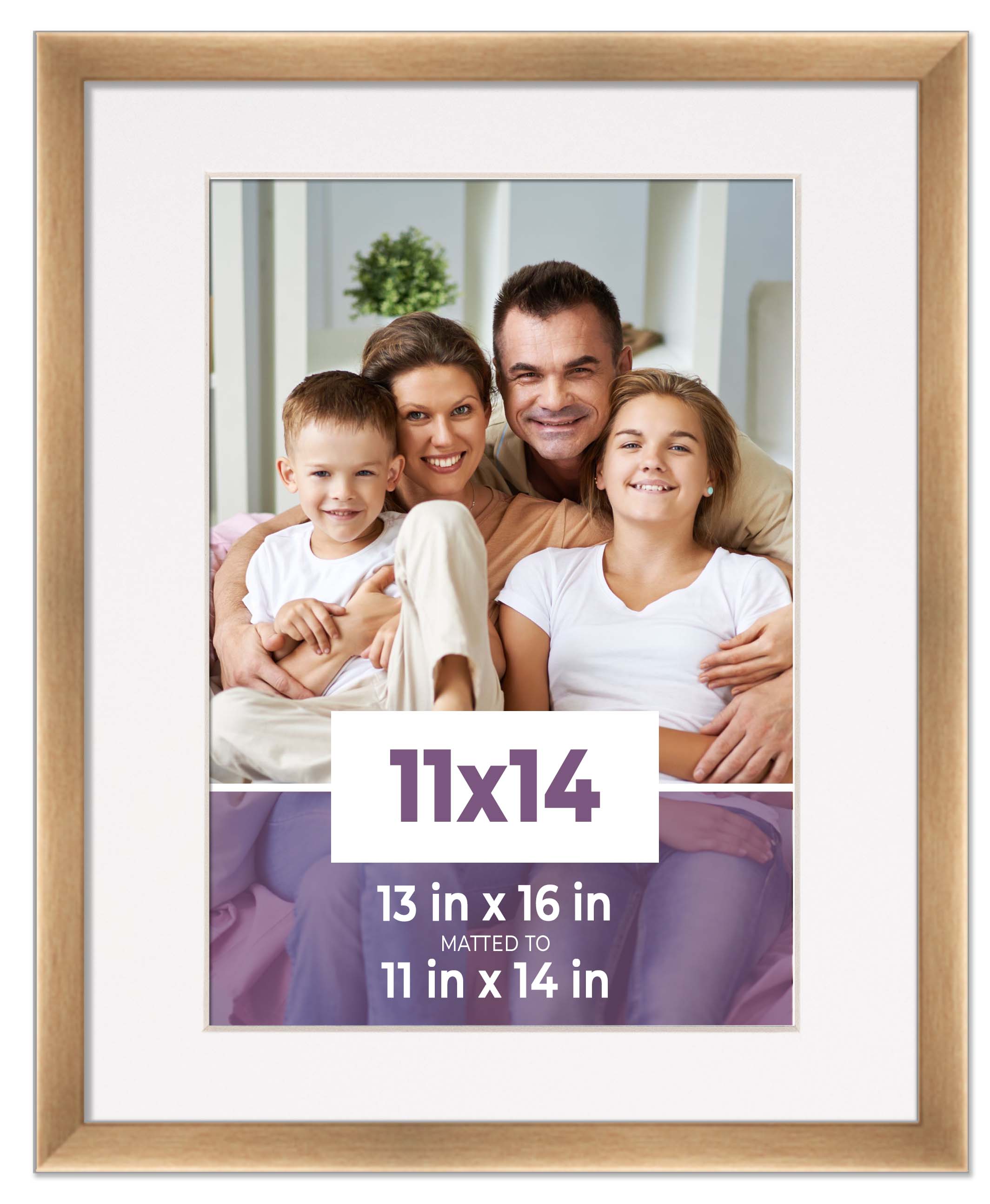 11x14 Frame Bronze With White Picture Mat For 11x14 Photo - Bronze ...