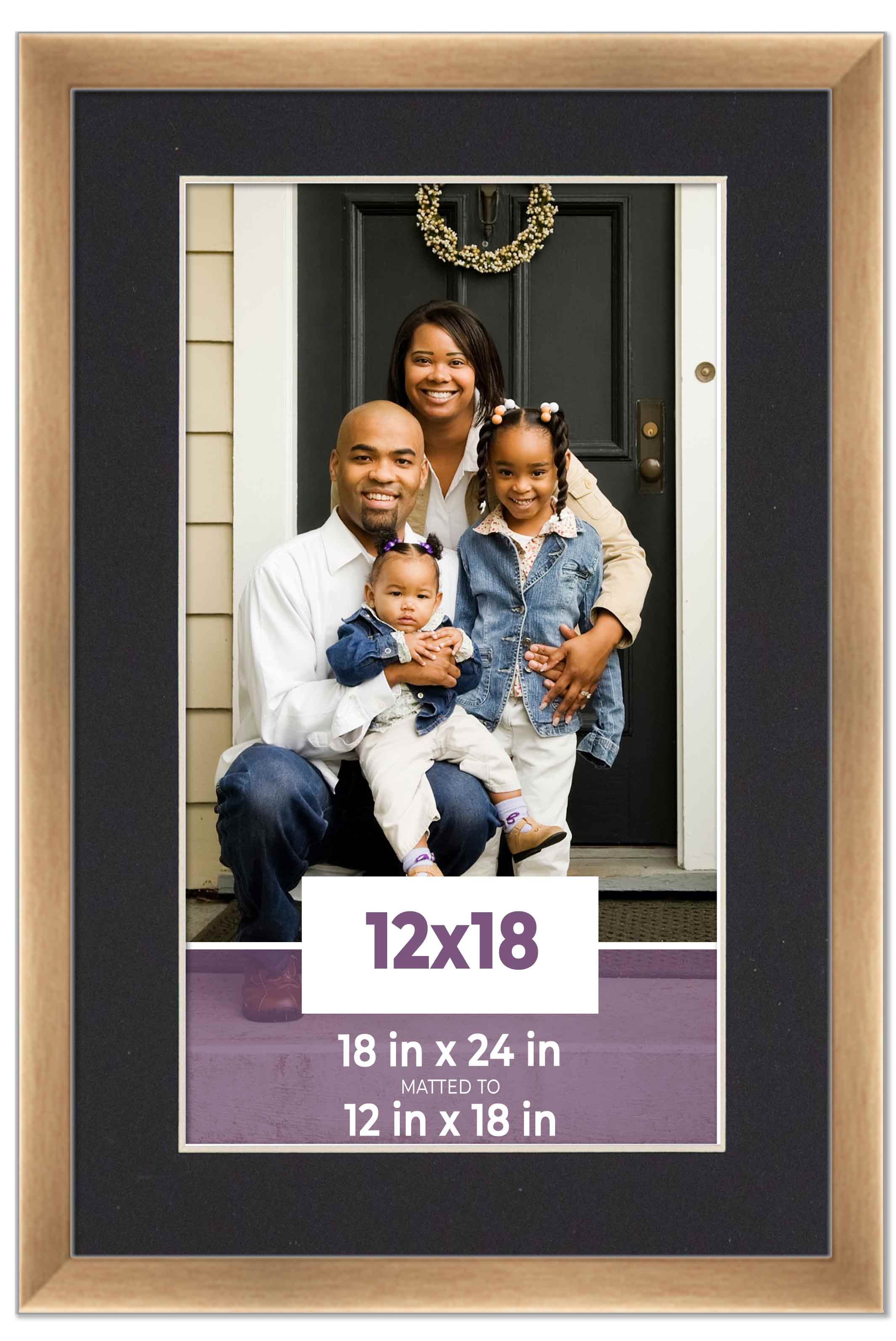 12x18 Frame Bronze With Black Picture Mat For 12x18 Photo - Bronze ...