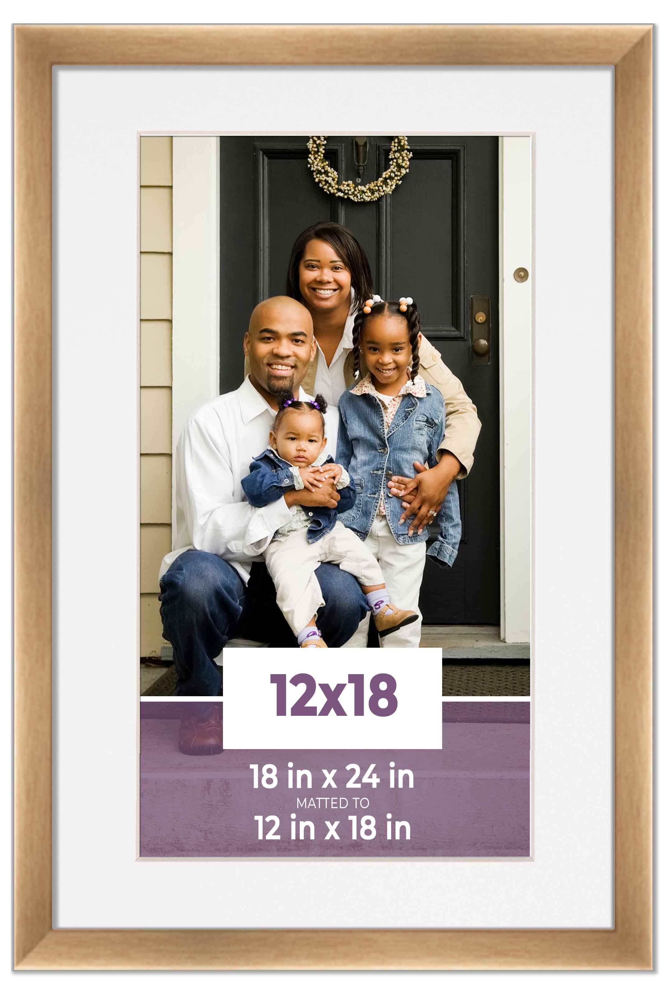 12x18 Frame Bronze With White Picture Mat For 12x18 Photo - Bronze ...