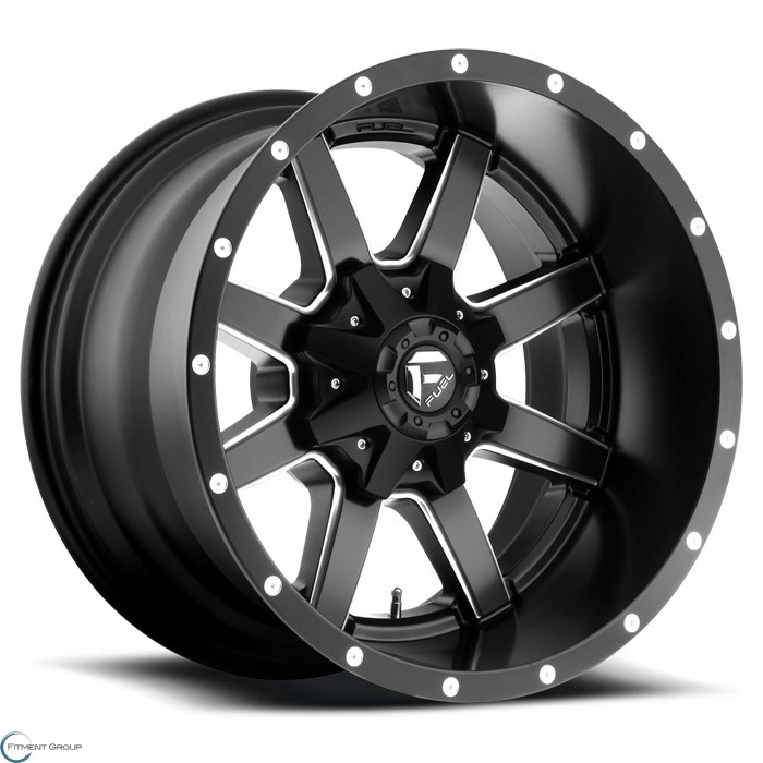 1 20x8.25 122 Fuel D538 Maverick Dually Front Black Mill 8x210 Wheel ...