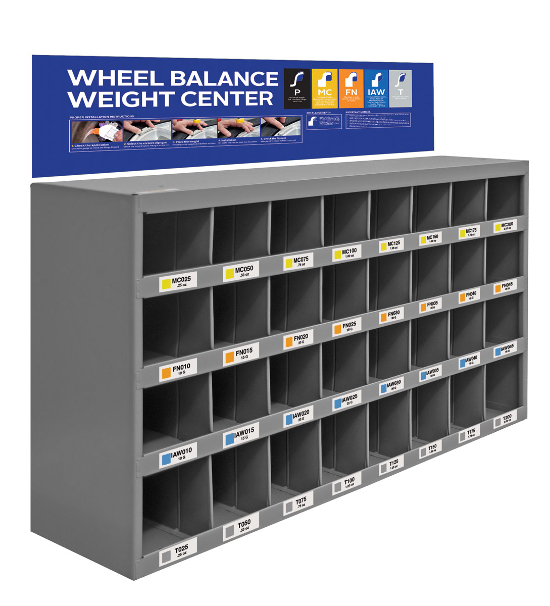 Perfect Equipment® - Wheel Balance Weight Center Rack (WALLRACK20)