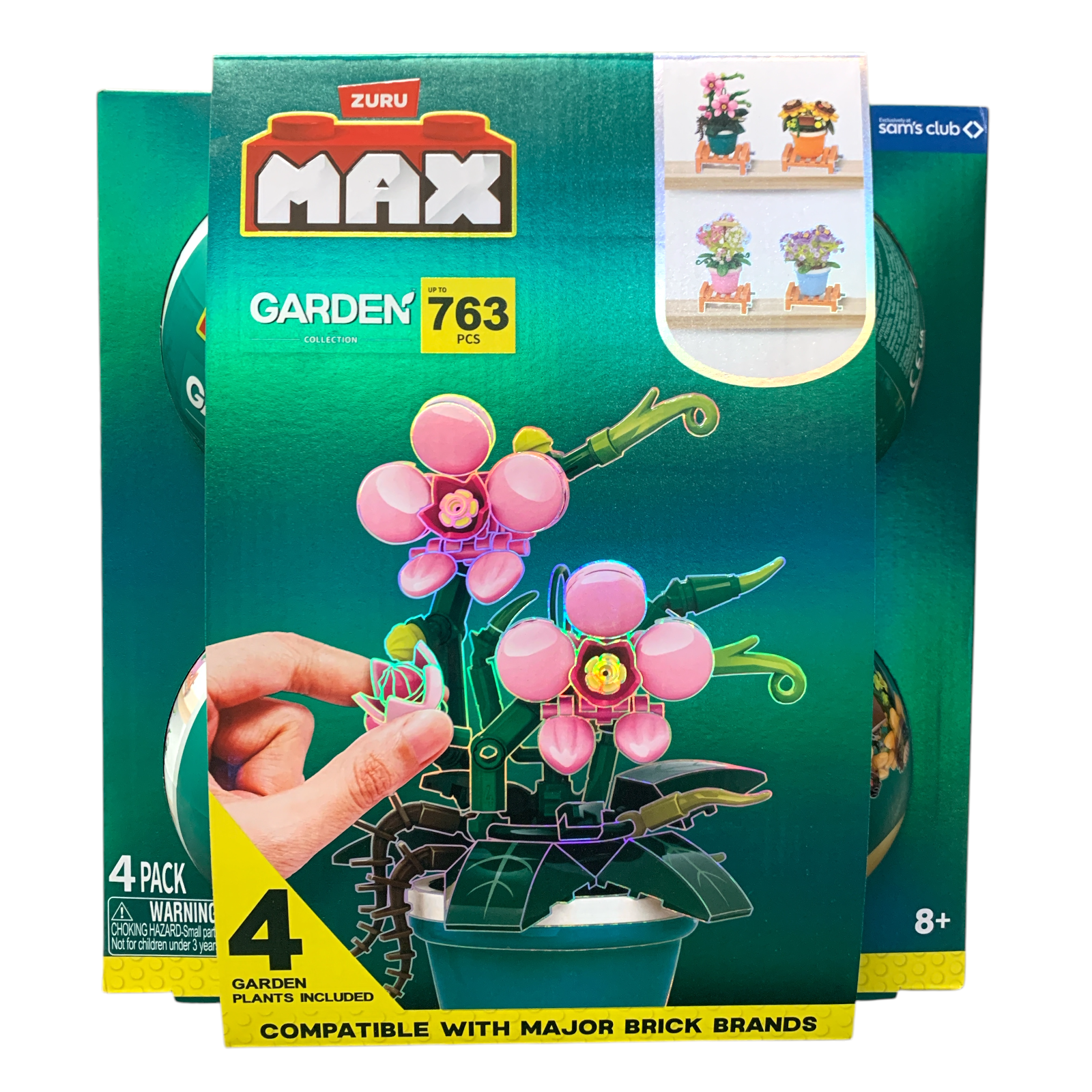 Zuru Max Garden Collection Brick Building Kits, Assorted 4 Pack, 763 ...