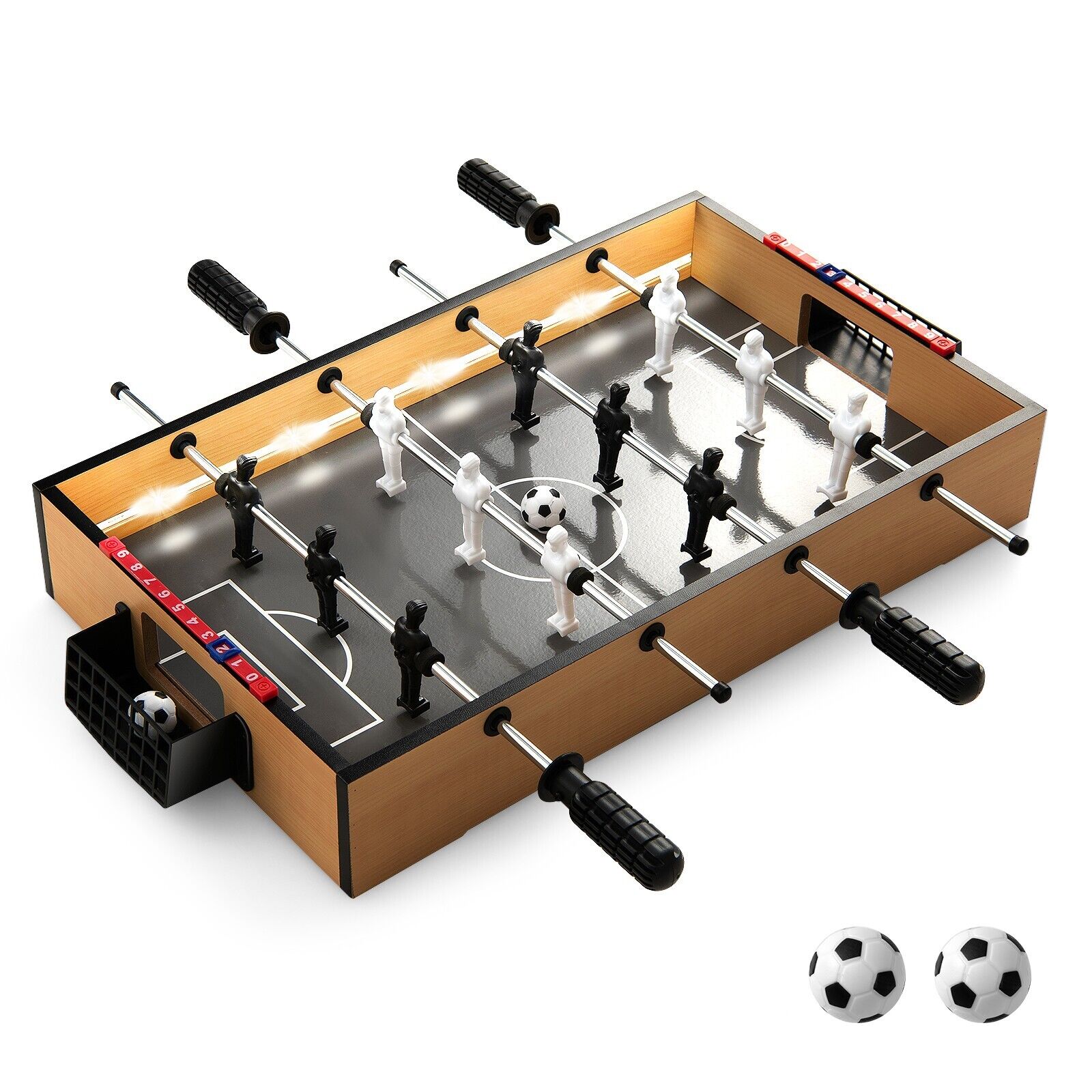 COSTWAY 51cm Foosball Table Kids Adults Tabletop Football Table w/LED ...