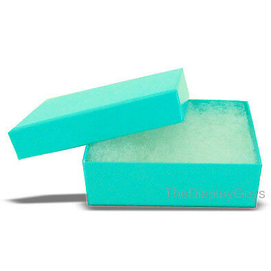 Teal Green Cotton Filled Gift Boxes Jewelry Cardboard Box Lots of 12~25 ...