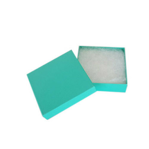 Teal Green Cotton Filled Gift Boxes Jewelry Cardboard Box Lots of 12~25 ...