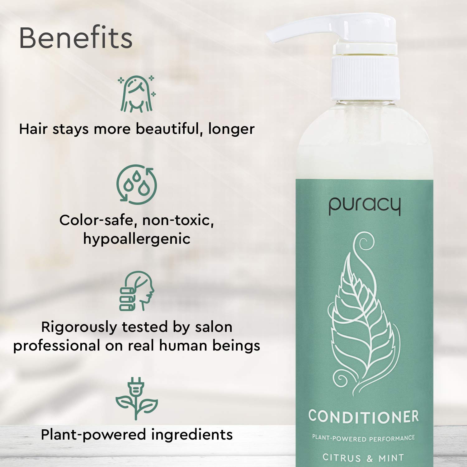 Puracy Hair Conditioner - Citrus & Mint - Restores & Beautifies Hair ...