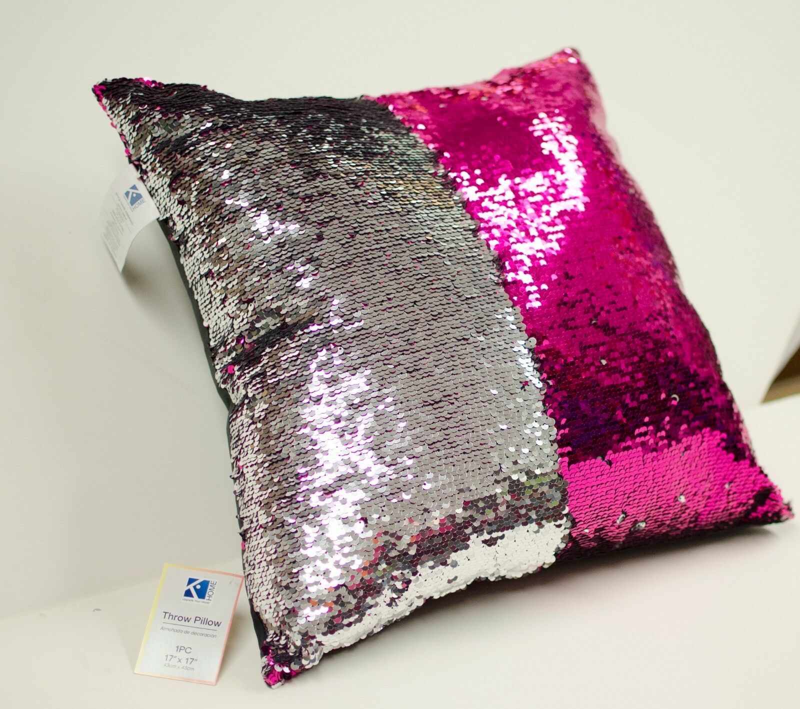 Mermaid Throw Pillow Reversible Colorful Sequin Cushion Comfortable ...