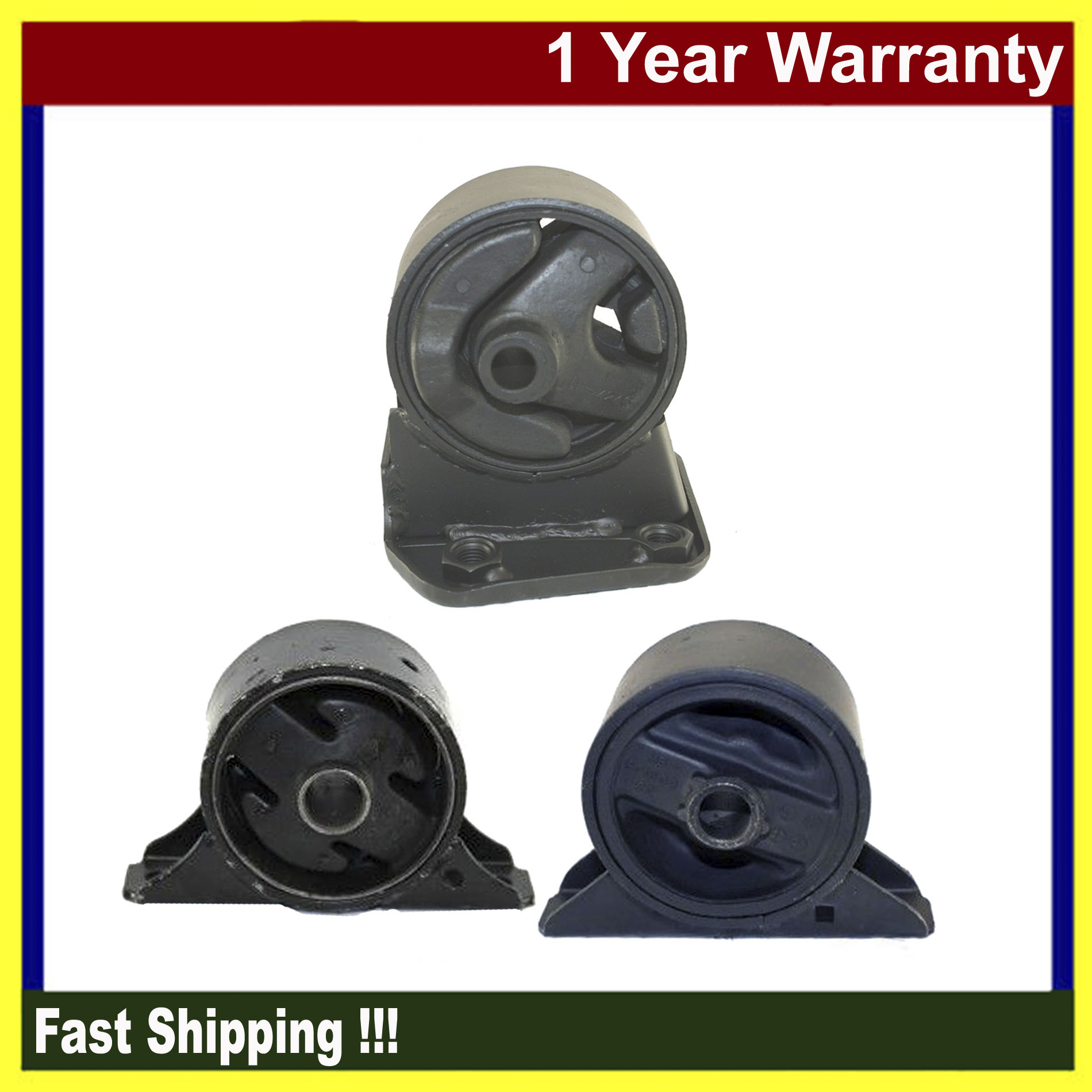 3PCS Engine Motor & Trans Mount For Dodge Colt Base 1.5L FWD 6622 6612 ...