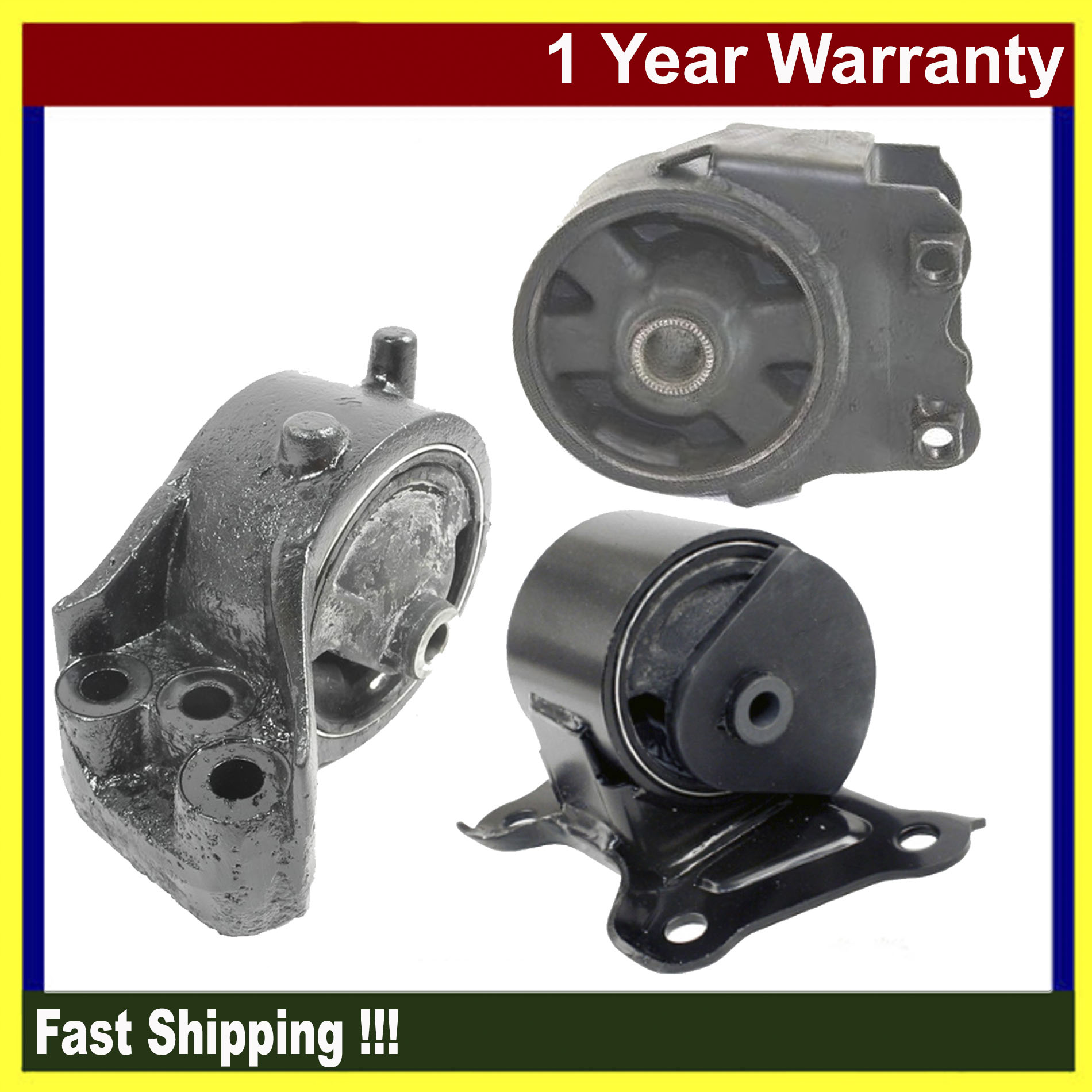3PCS Engine Motor & Trans Mount For 1999-2001 Hyundai Sonata Base Sedan ...