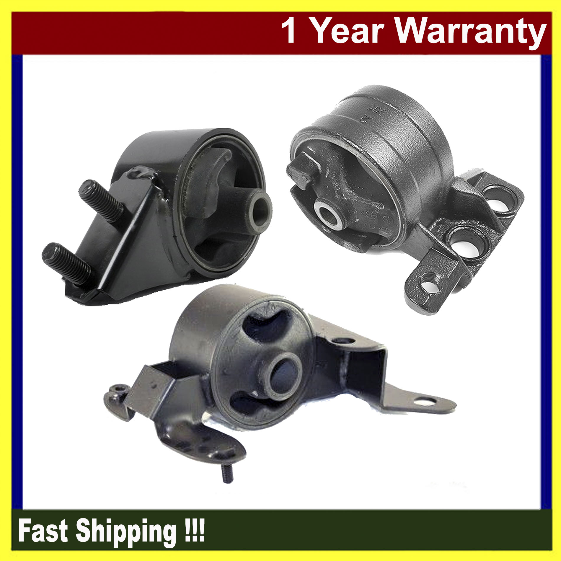 Engine Motor & Trans. Mount Set 3PCs For Kia Sephia GS Sedan FWD 1.6L ...