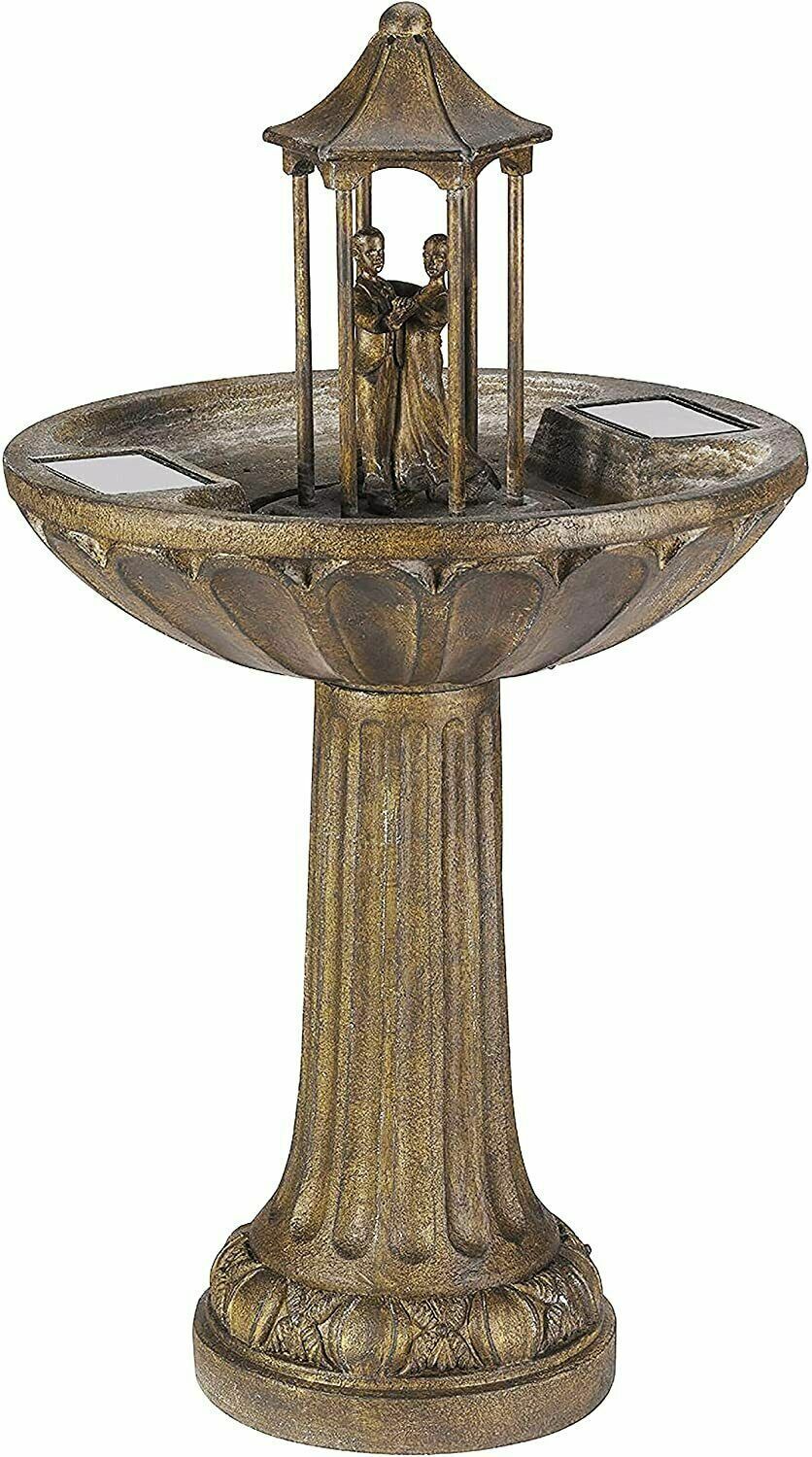 Solar Water Feature Garden Fountain Decorative Centrepiece Statue Decor ...