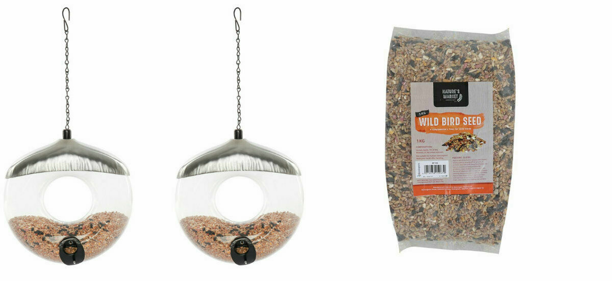 Donut Wild Bird Feeder with Seed High Energy Treats Hanging Garden ...
