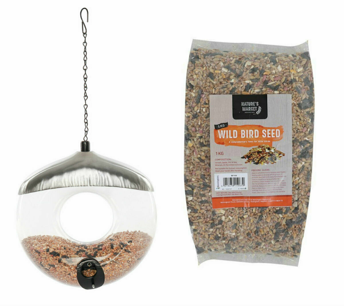 Donut Wild Bird Feeder with Seed High Energy Treats Hanging Garden ...