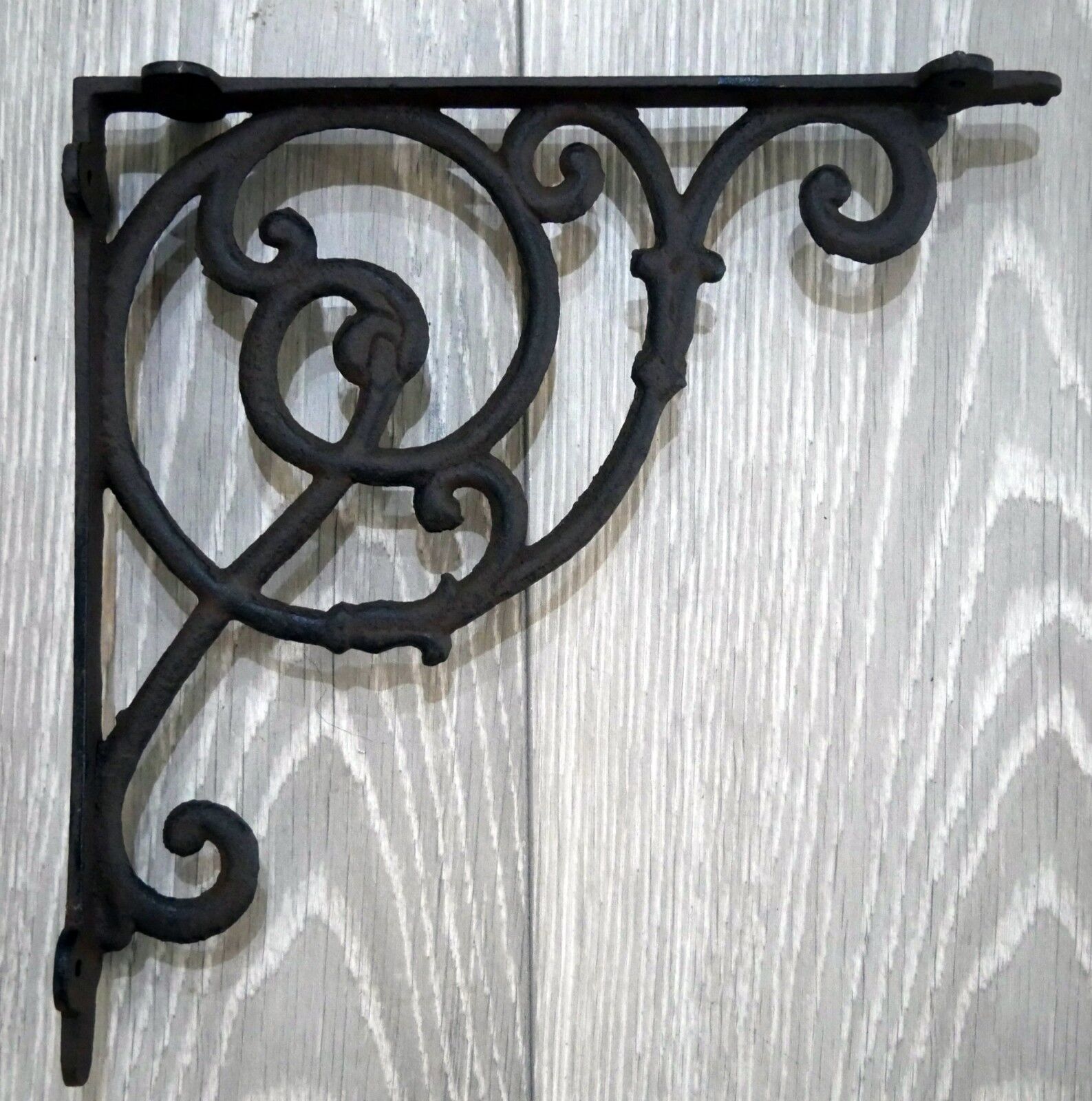 Cast Iron Wall Brackets Shelf Holder Black Scroll Home Decor Shelving ...