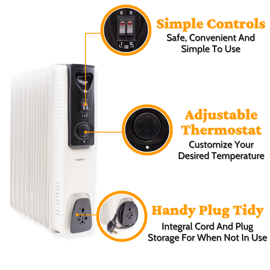 5/7/9/11 Fin 240V Portable Electric Oil Filled Radiator Electric ...