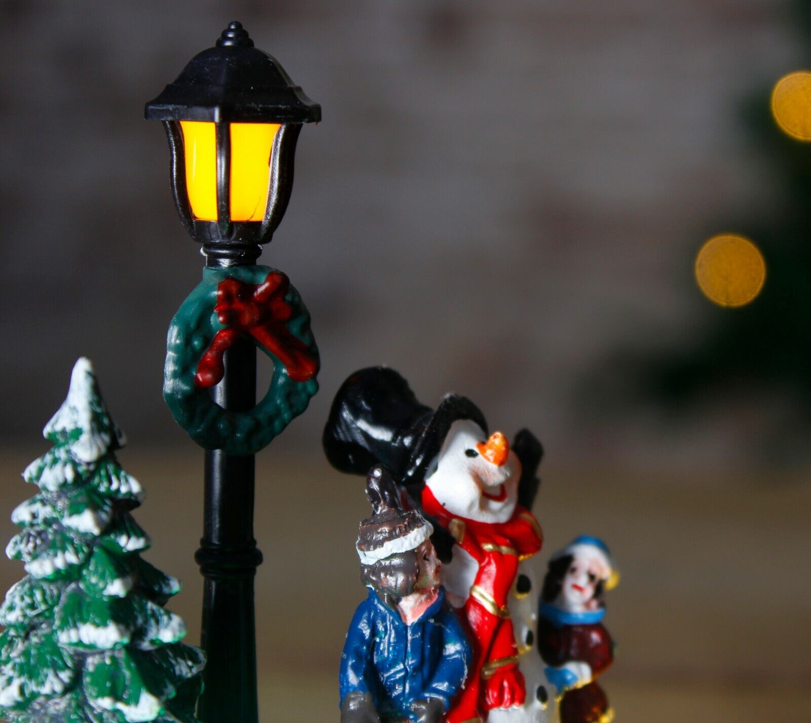 Christmas Village Scene Ornaments Musical LED Moving Xmas Decoration ...