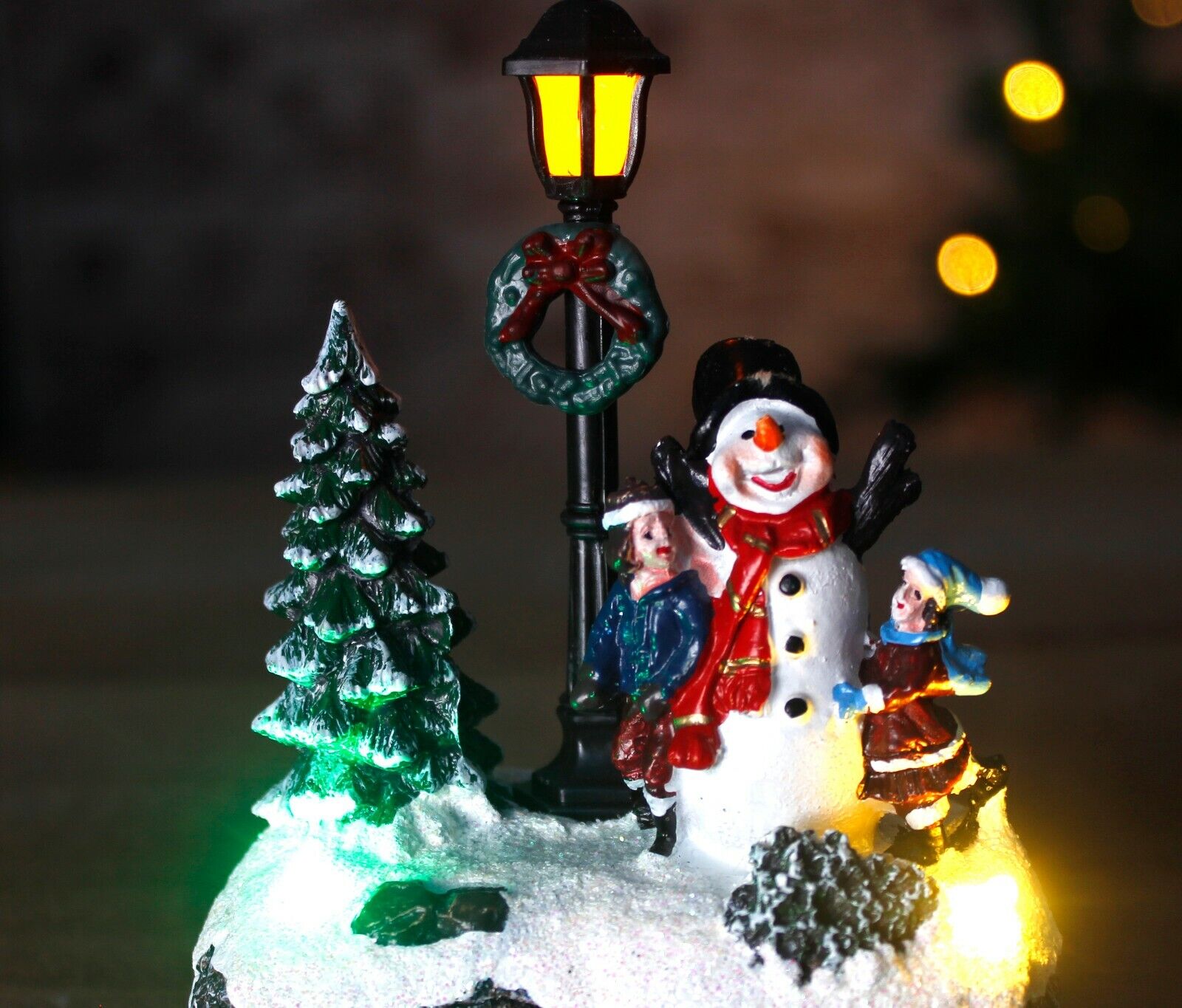Christmas Village Scene Ornaments Musical LED Moving Xmas Decoration ...