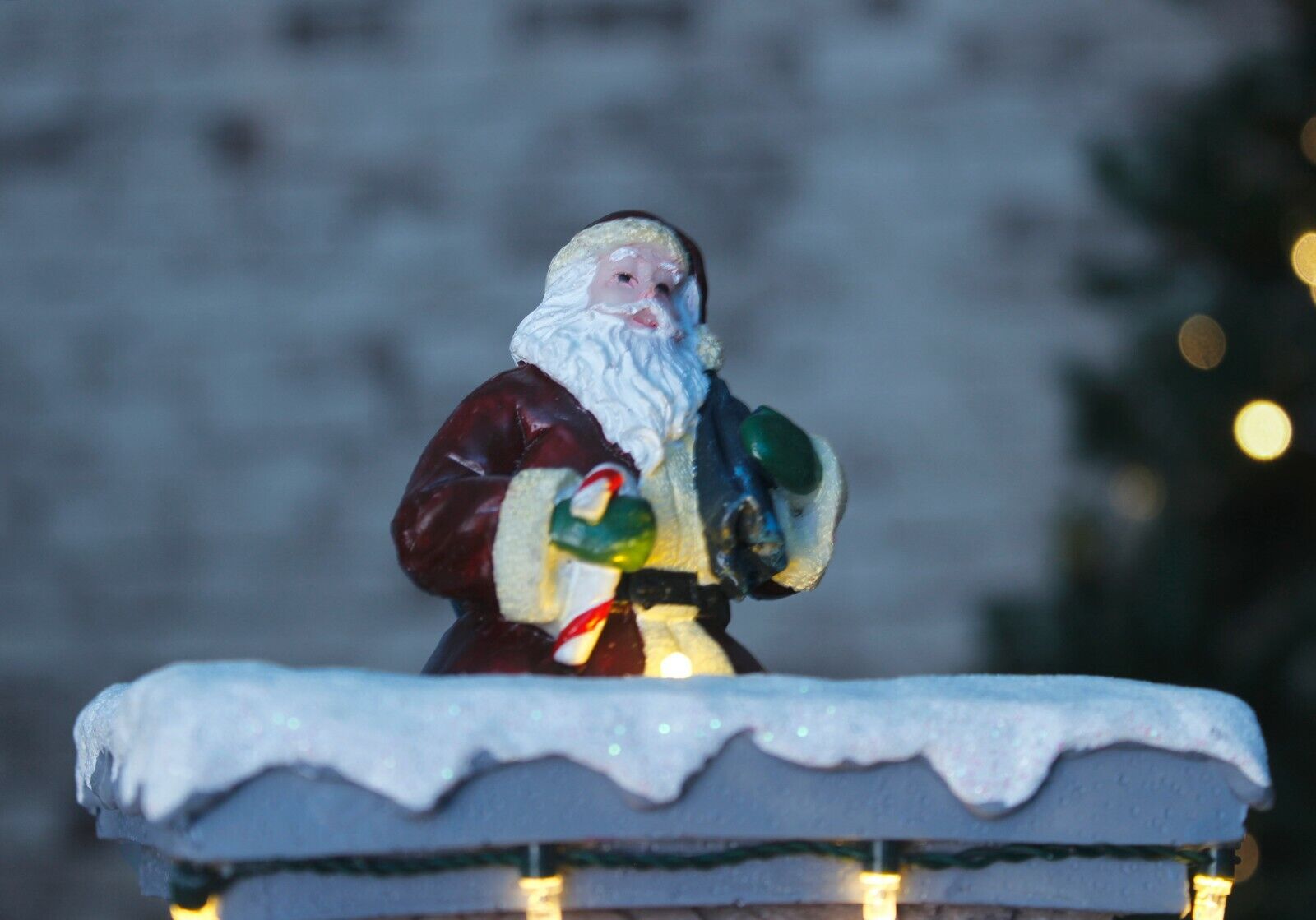 Christmas Village Scene Ornaments Musical LED Moving Xmas Decoration ...