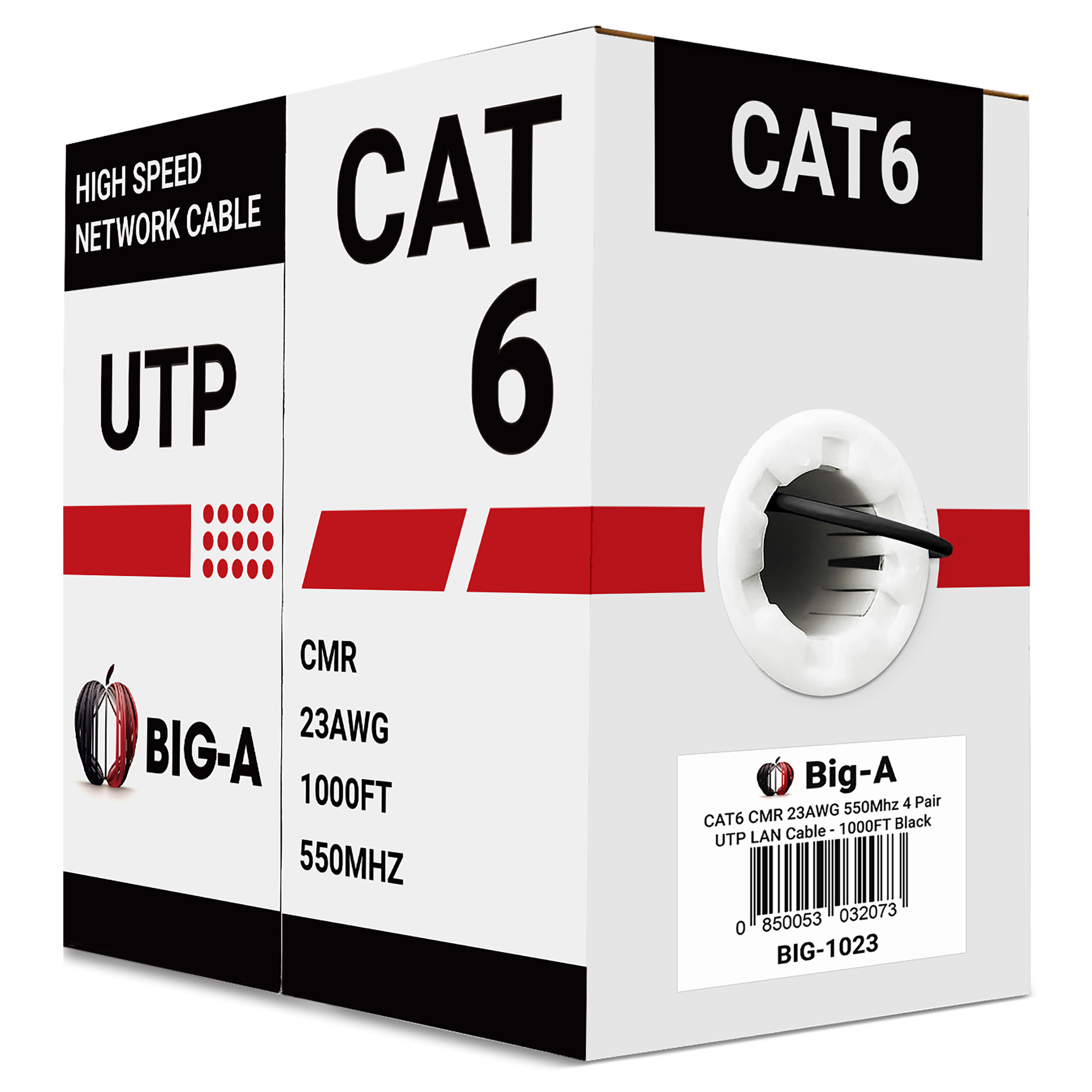 Cat6 Cable 1000ft 23AWG Solid 4 Pair Bulk Cat 6 Ethernet Cable (UTP CMR ...