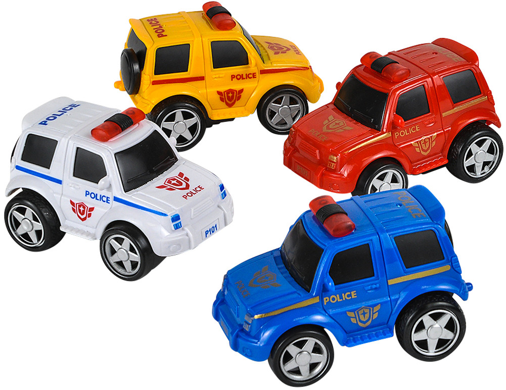 4 Rev Up And Go 4" Police Cars