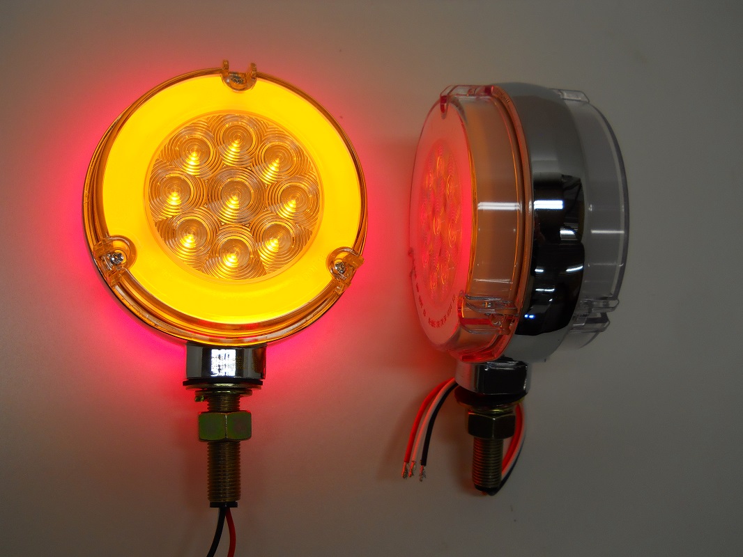 (2) 54 LED Clear Red Amber Halo Glow Marker Turn Signal Semi Truck ...