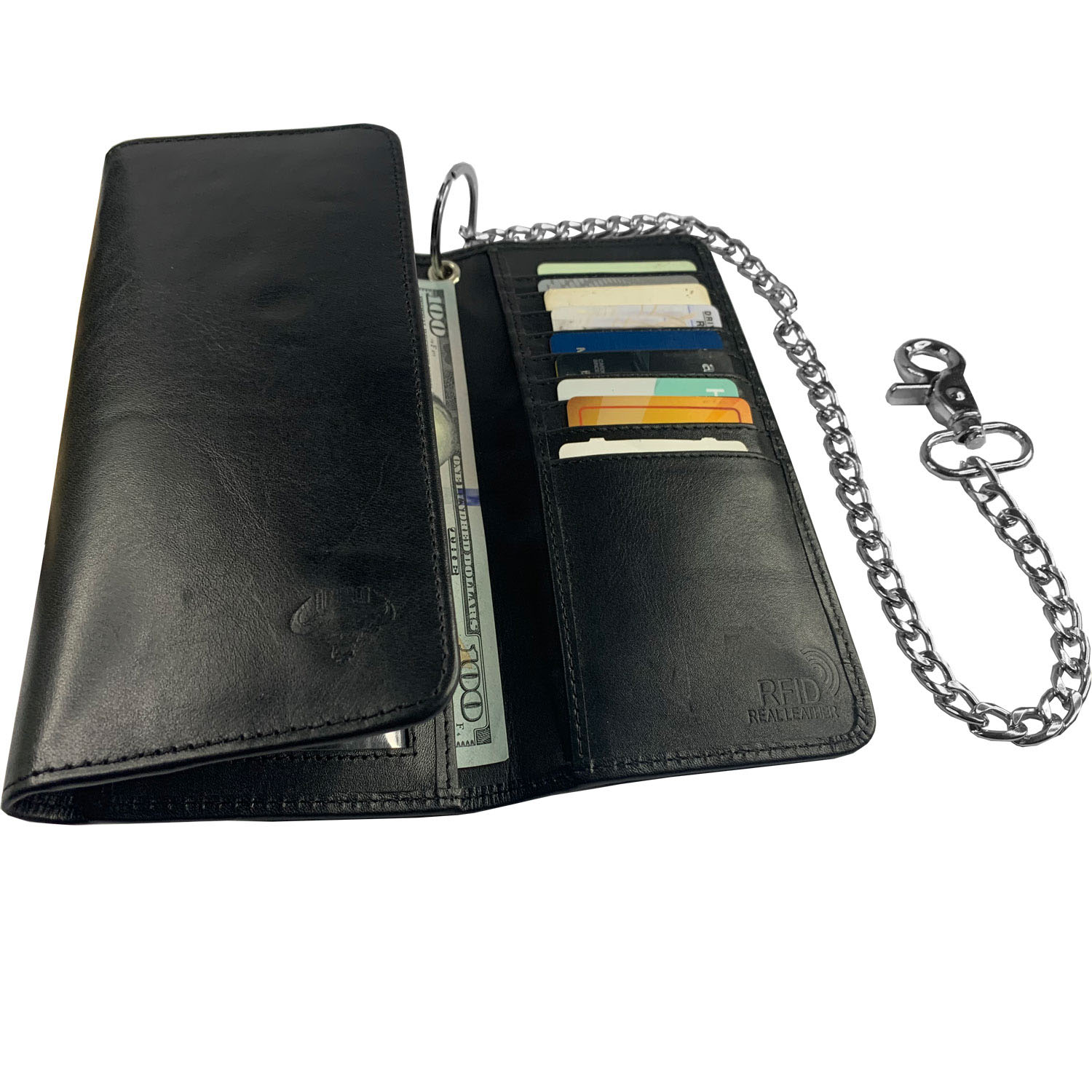 IBRO Motorcycle Chain Wallet for Men – 100% Natural Genuine Leather ...