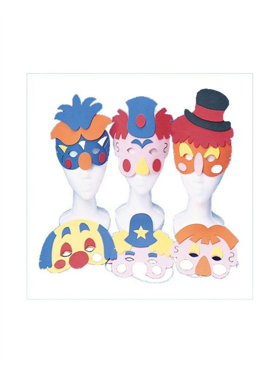 12 Foam Clown Masks