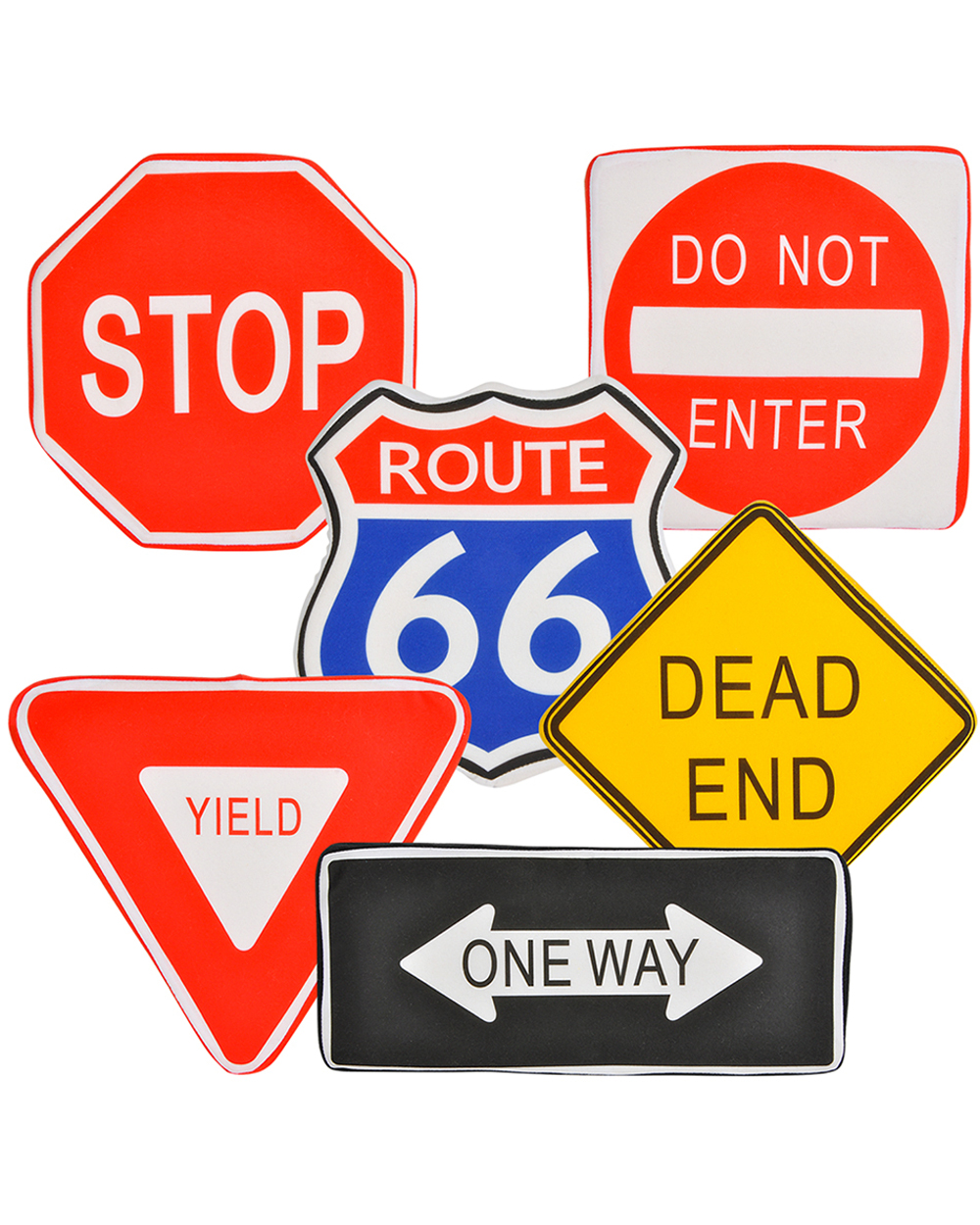 Set Of 6 Sign Plush Pillows