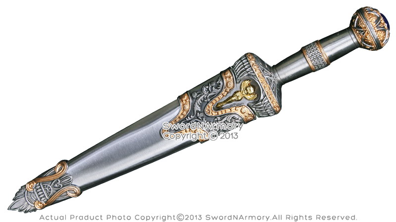 Roman Legion Soldier Short Sword Historical Dagger Round Pommel Blue ...