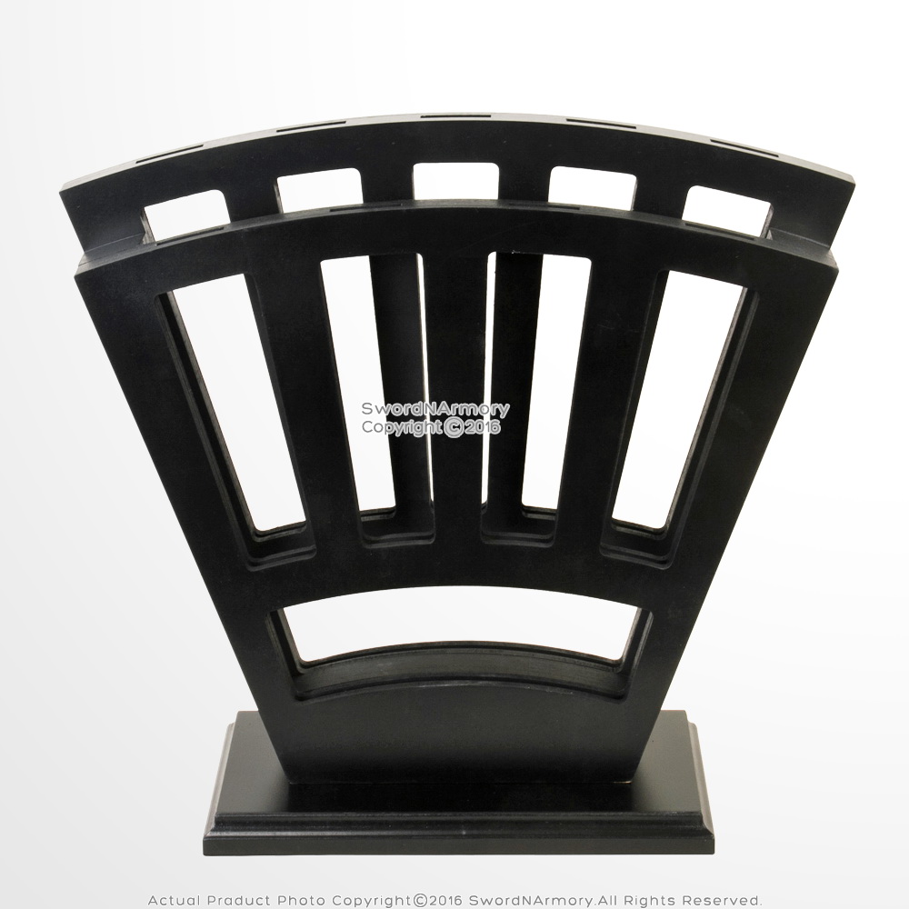 Medieval 9 Sword Vertical Display Stand Black Wooden Case Set | eBay