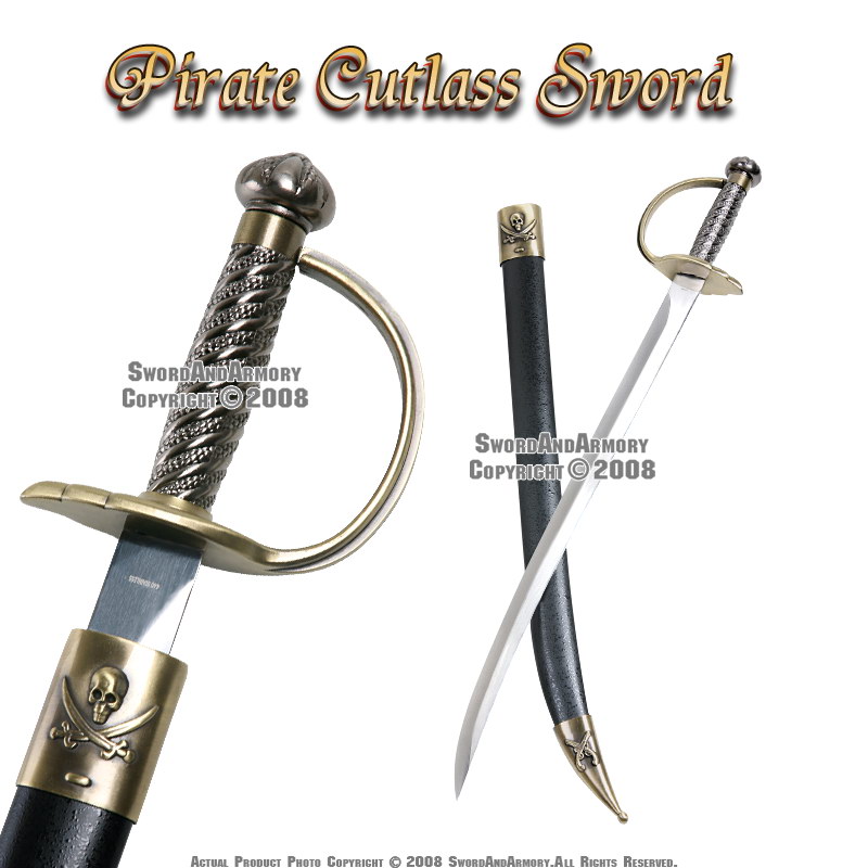 28" Pirates of Caribbean Cutlass Sword Bow Guard Saber Movie Replica ...