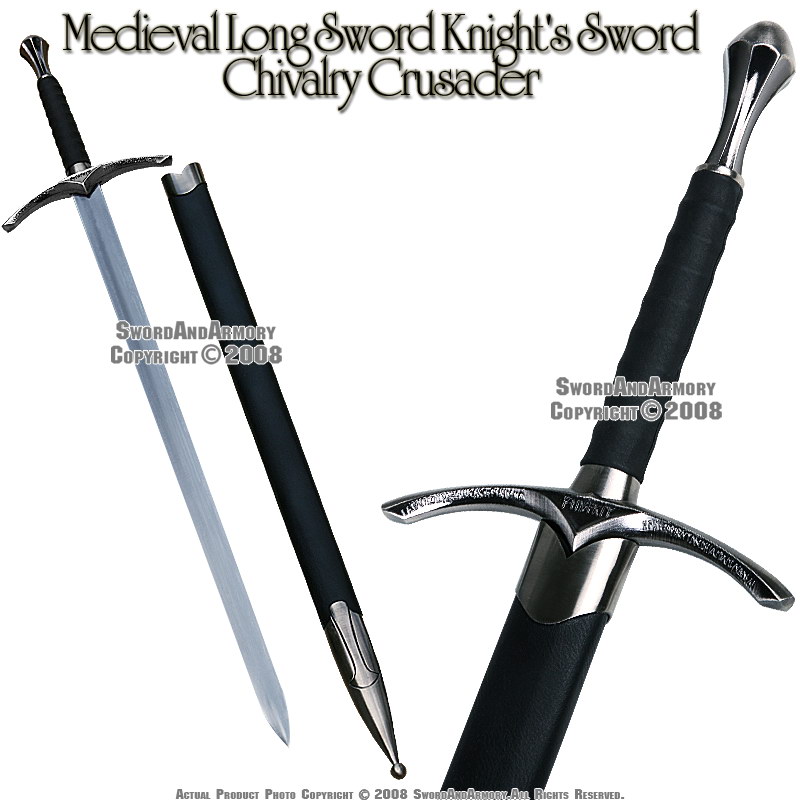 38.5" Long Medieval Crusader Knights Wizard Arming Sword Chivalry with ...