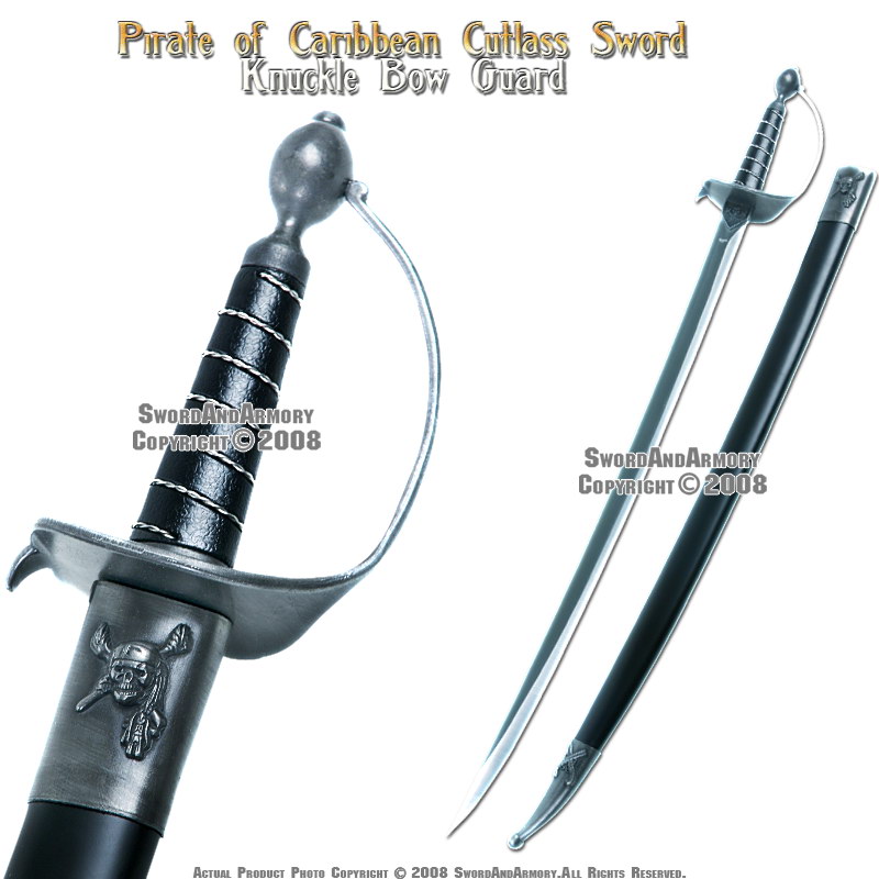31.5" Classic Caribbean Pirate Cutlass Sword Bow Guard Cosplay Movie ...