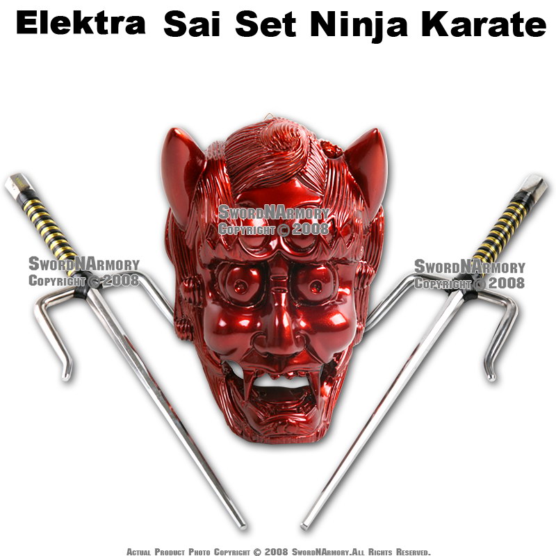 Japanese Kami Mask Sai Wall Mount Holder Red New | eBay