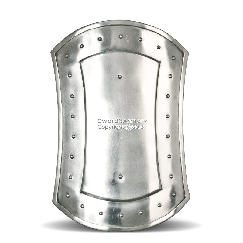16 Gauge Steel Rectangle Roman Archer Buckler Shield w/ Wood Handle ...