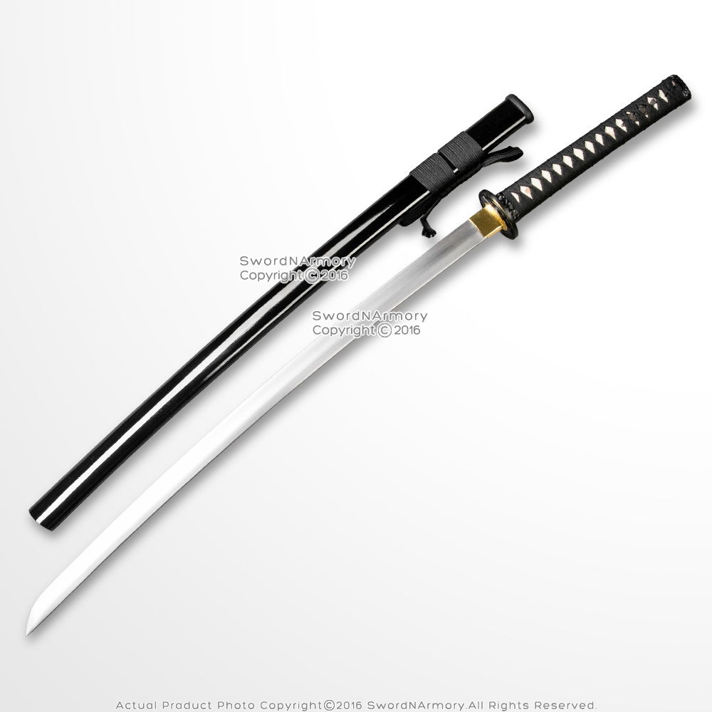 Handmade Black 1045 Steel Through Hardened Katana Samurai Cutting Sword ...