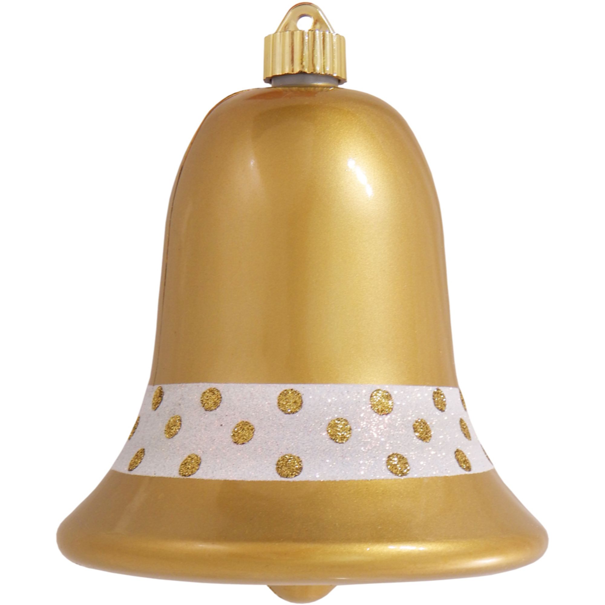 Christmas by Krebs 7" Candy Gold and White Shatterproof Christmas Bell ...