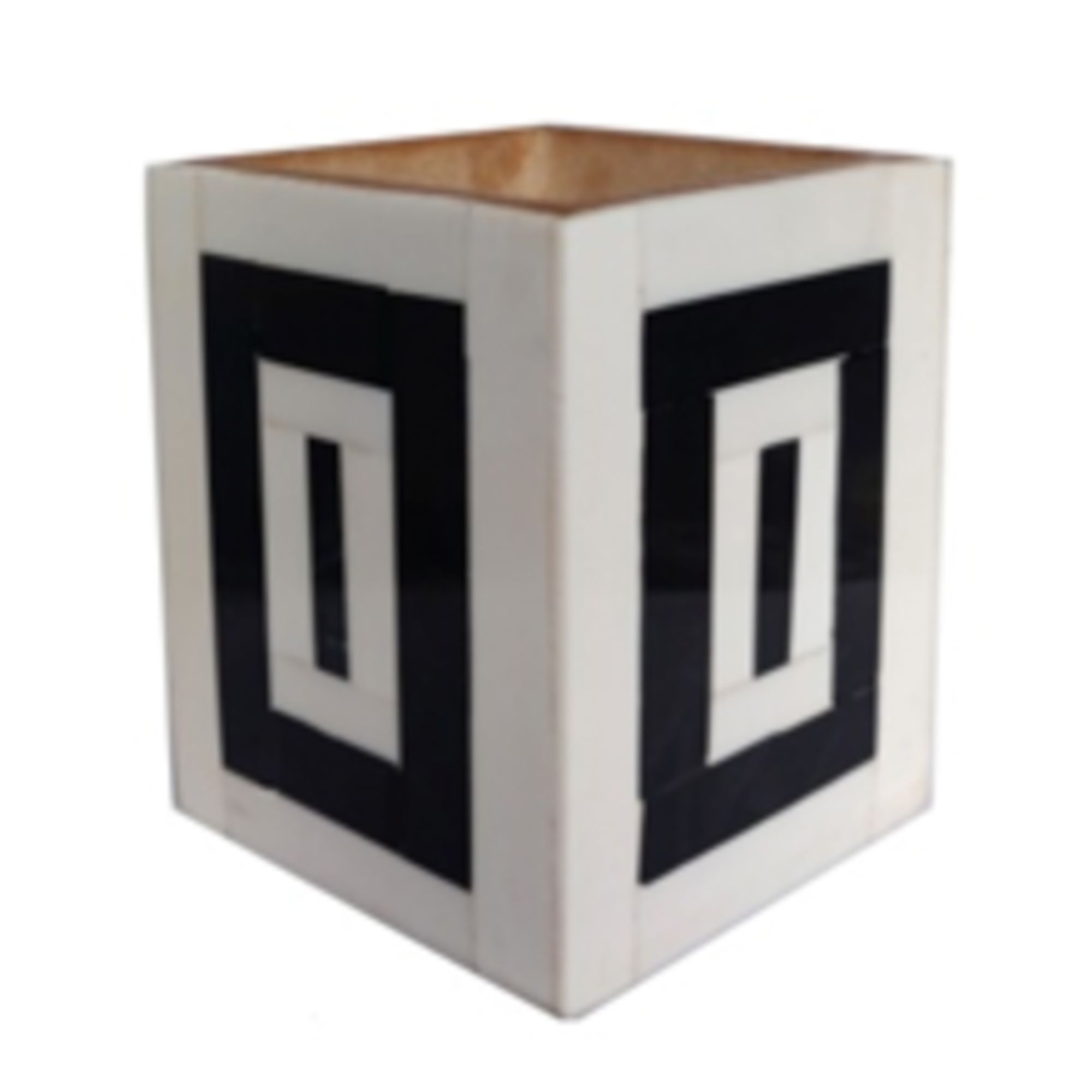 Kingston Living 603765812613 4" Black and White Outlined Rectangular ...