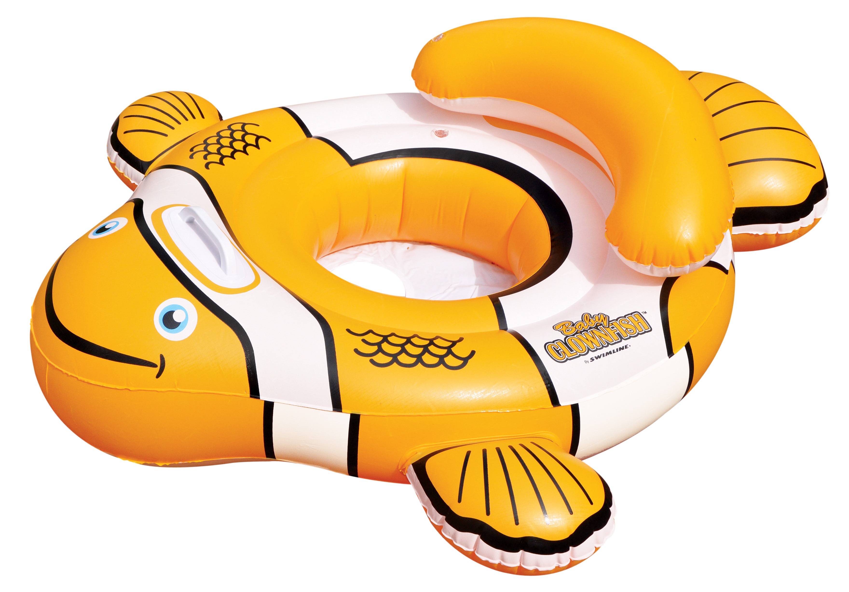 Swim Central 40'' Orange and White Inflatable Clownfish Baby Pool Float