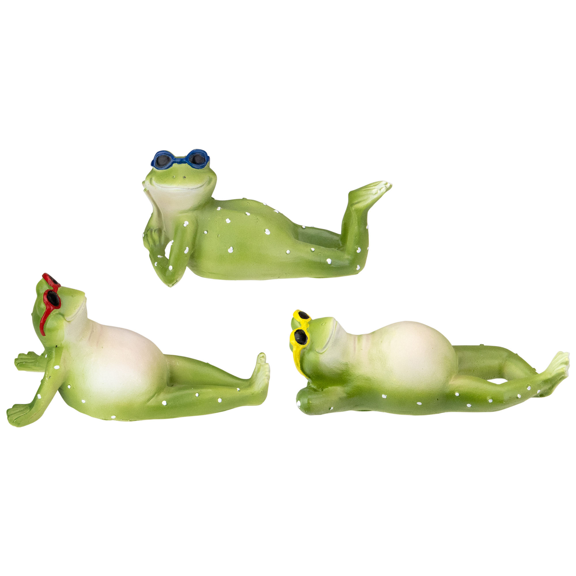 Tii Collections Set of 3 Green Sunbathing Spring Frog with Goggle ...