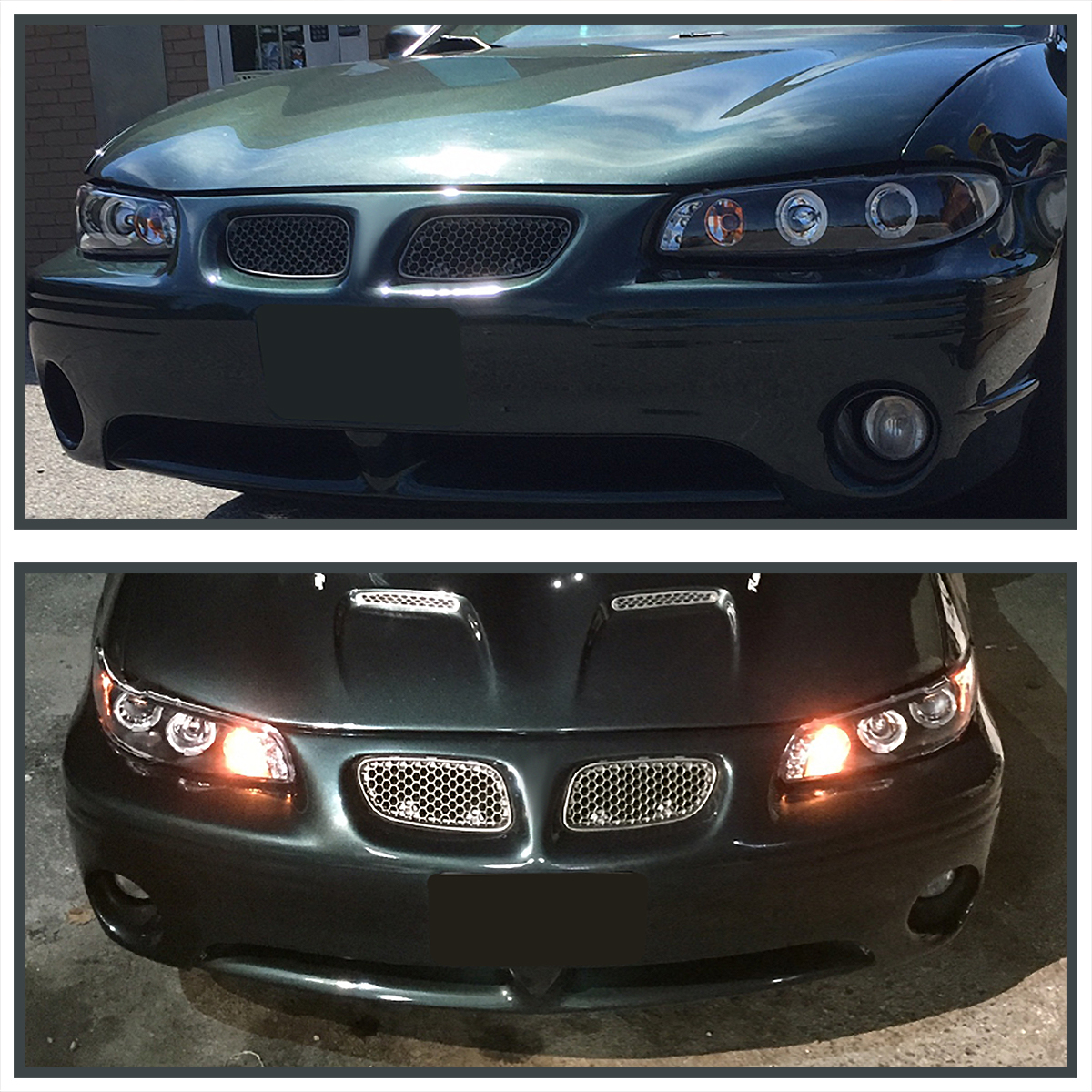 1997-2003 Pontiac Grand Prix LED Halo Projector Headlights Black Left ...