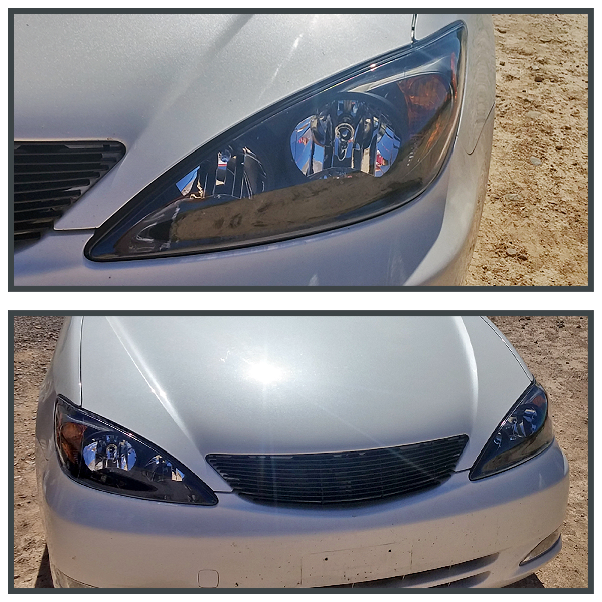 For 2002-2004 Toyota Camry Black Headlights Head Lamps Pair Left+Right ...