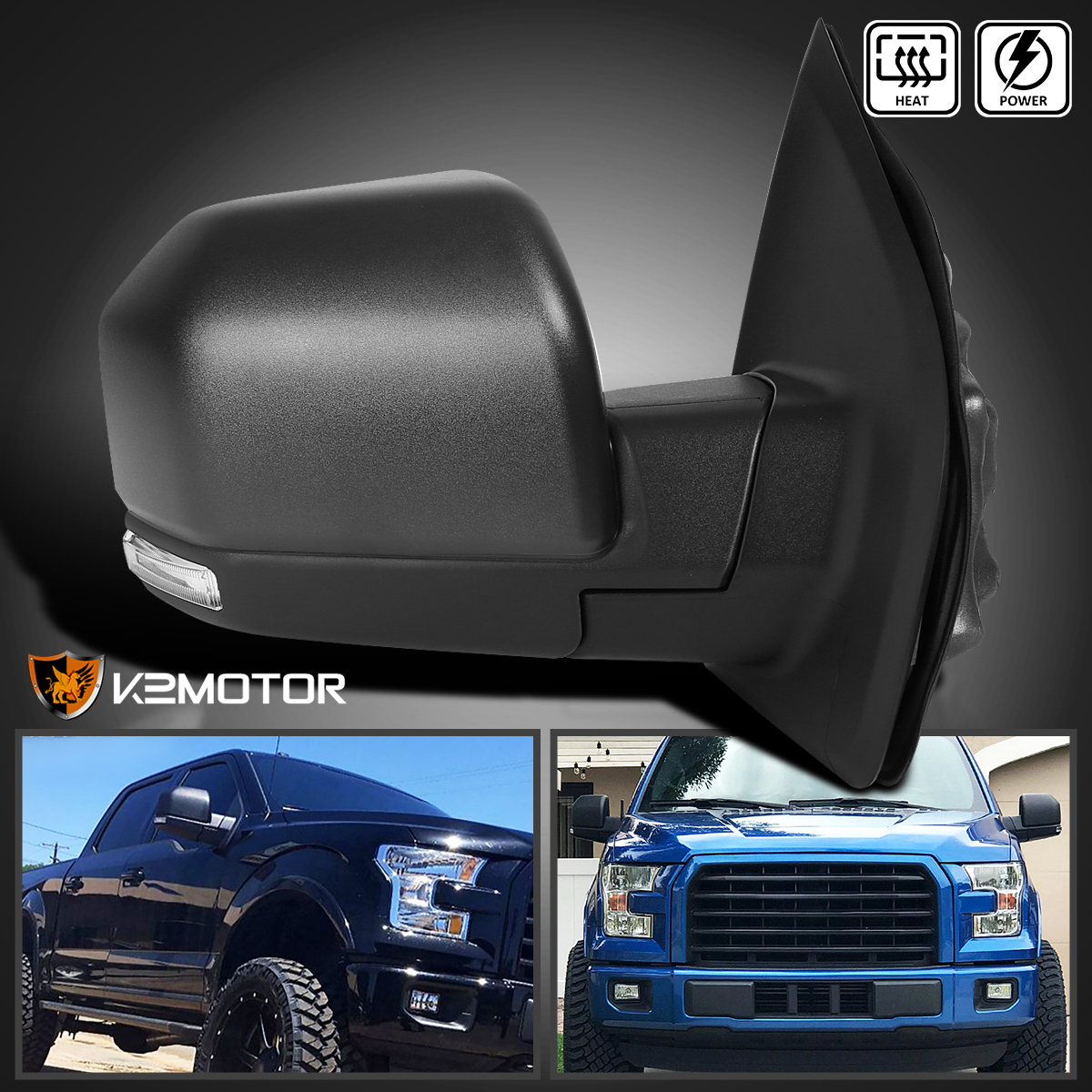 Fit 2015-2018 Ford F150 Pickup Power+Heated+LED Signal Side Mirror ...