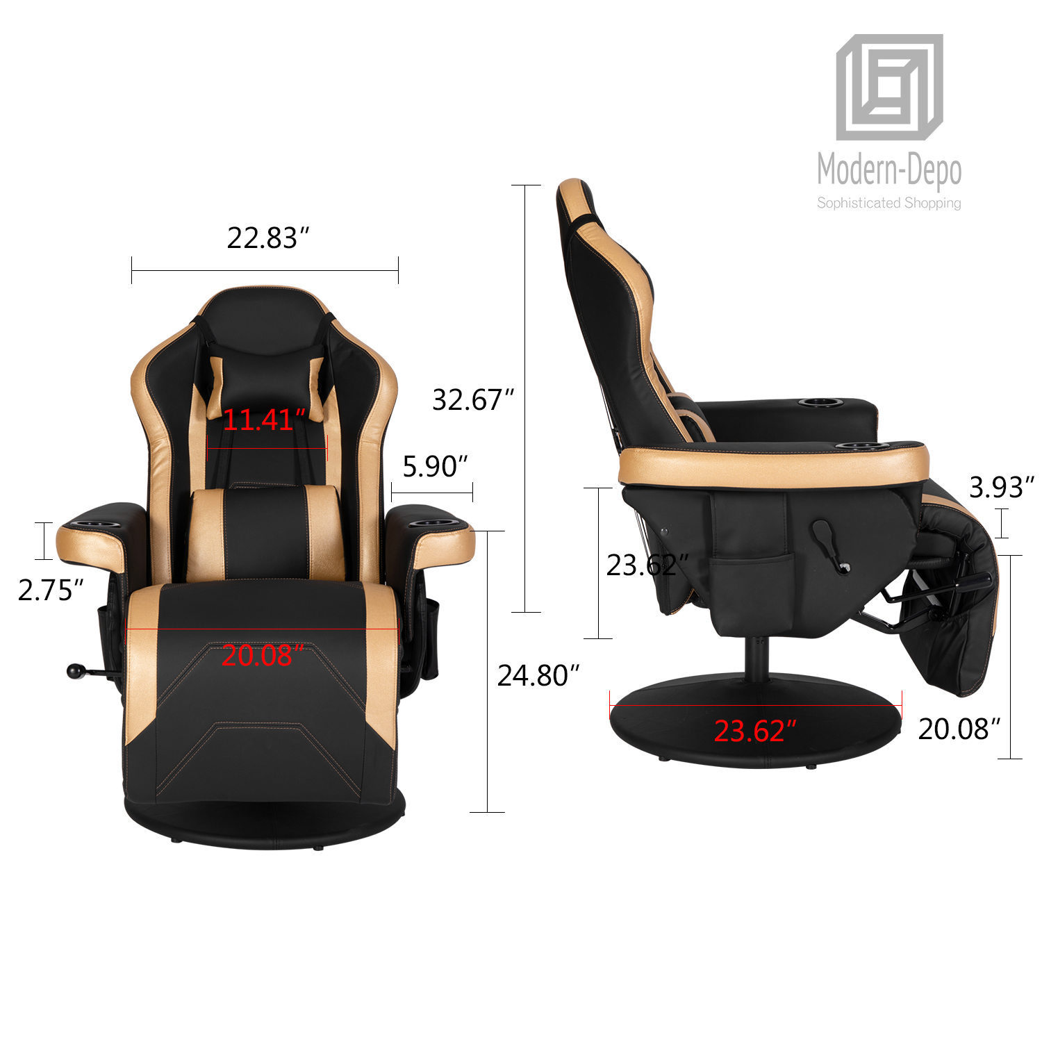 Ergonomic Video Computer Office Gaming Chair Adjustable Footrest ...