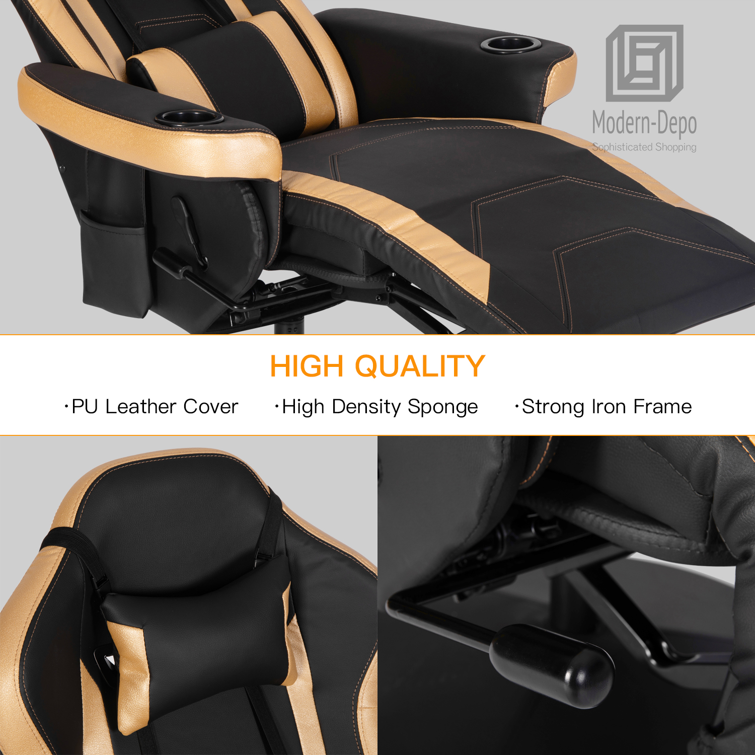 Ergonomic Video Computer Office Gaming Chair Adjustable Footrest ...