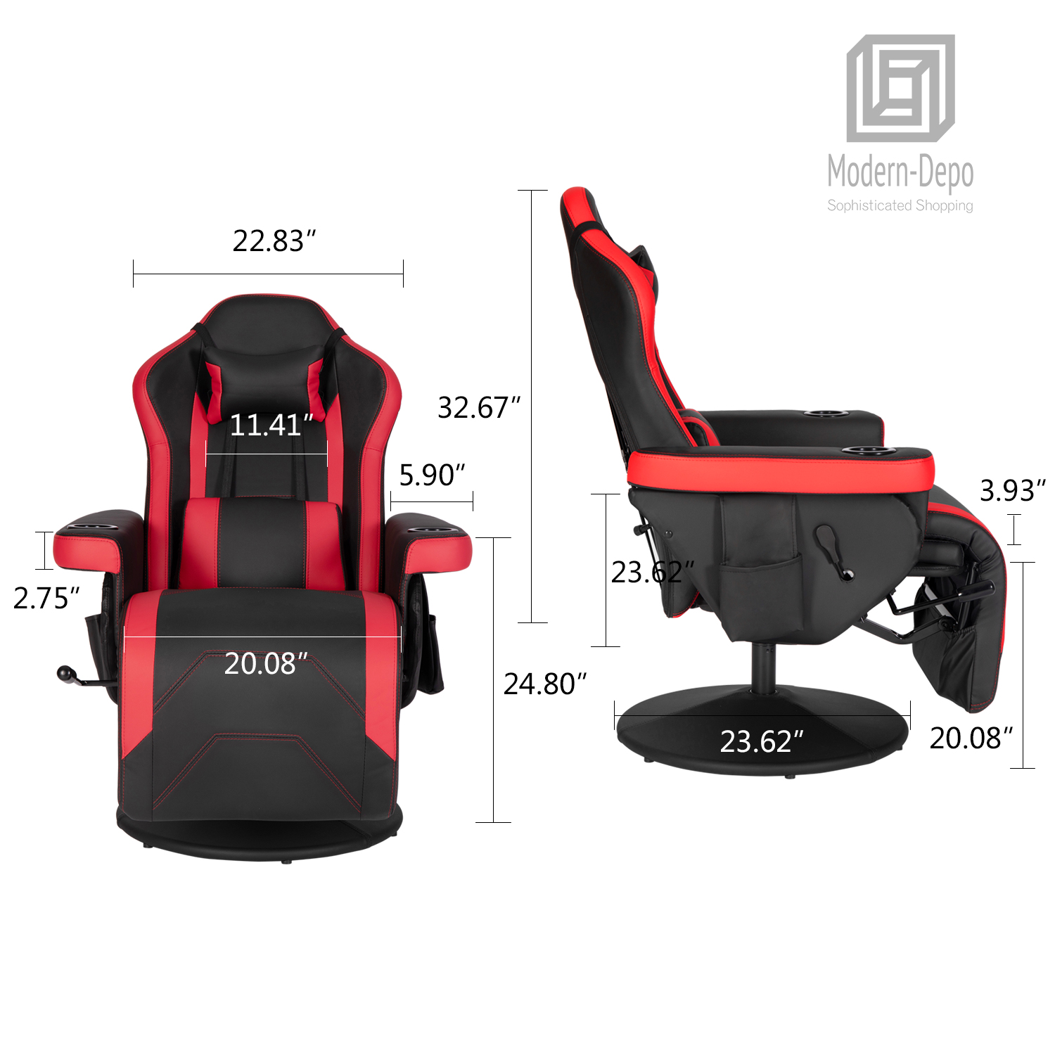 Ergonomic Video Computer Office Gaming Chair Adjustable Footrest ...